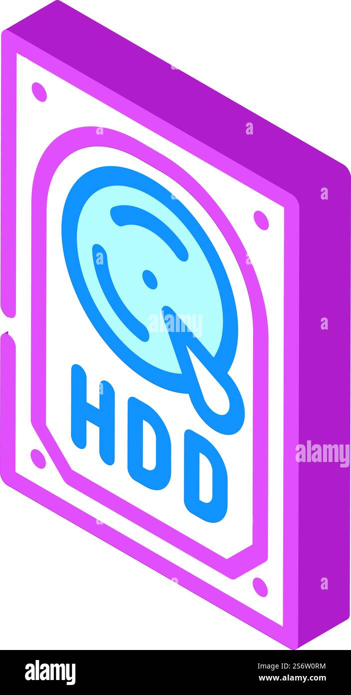 hdd computer part isometric icon vector. hdd computer part sign ...