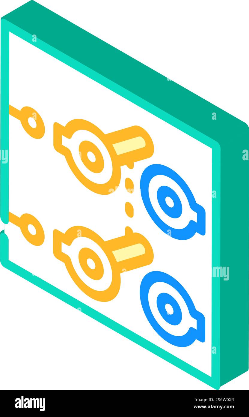 double pole single throw switch isometric icon vector. double pole ...