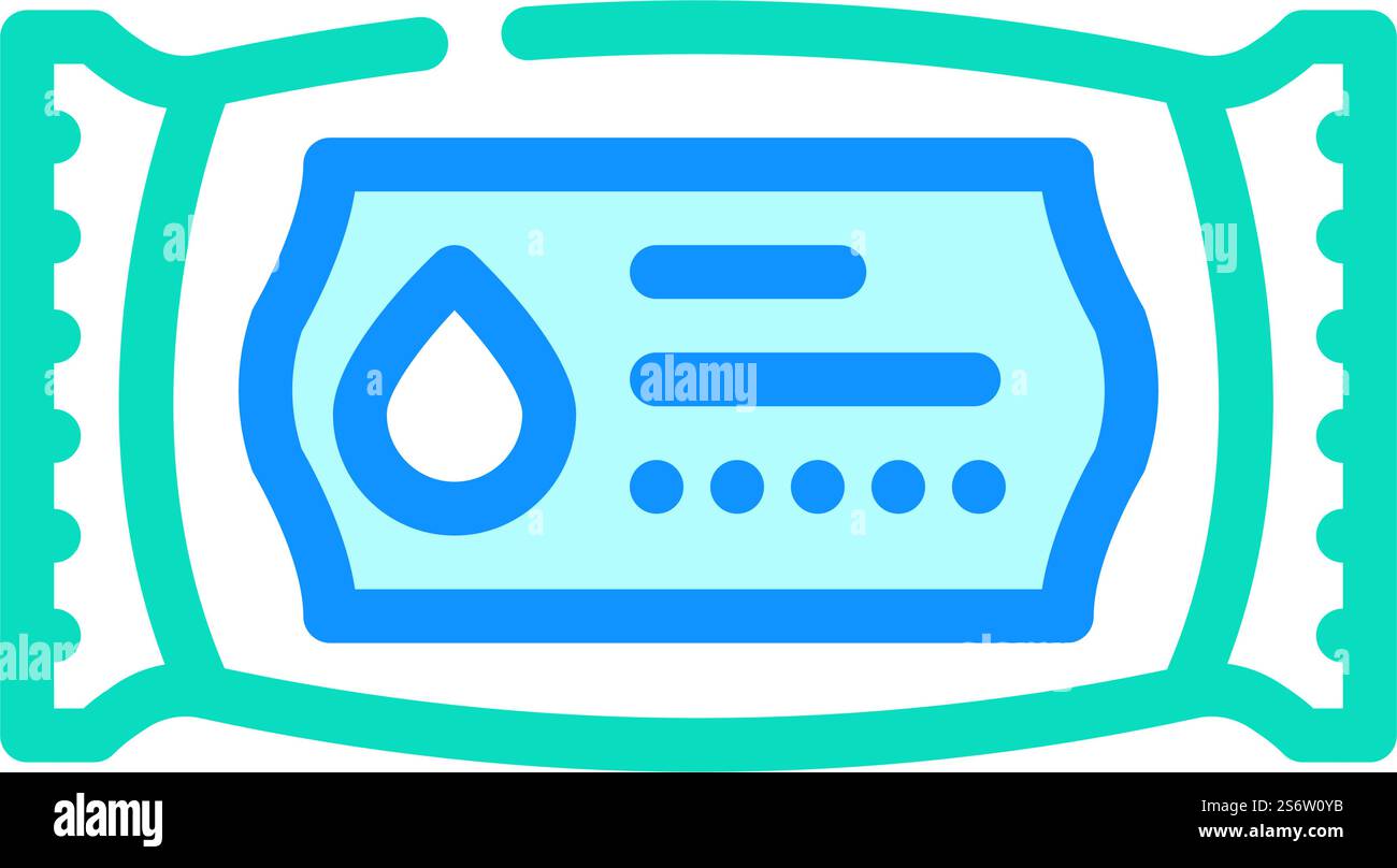 wet wipes color icon vector. wet wipes sign. isolated symbol ...