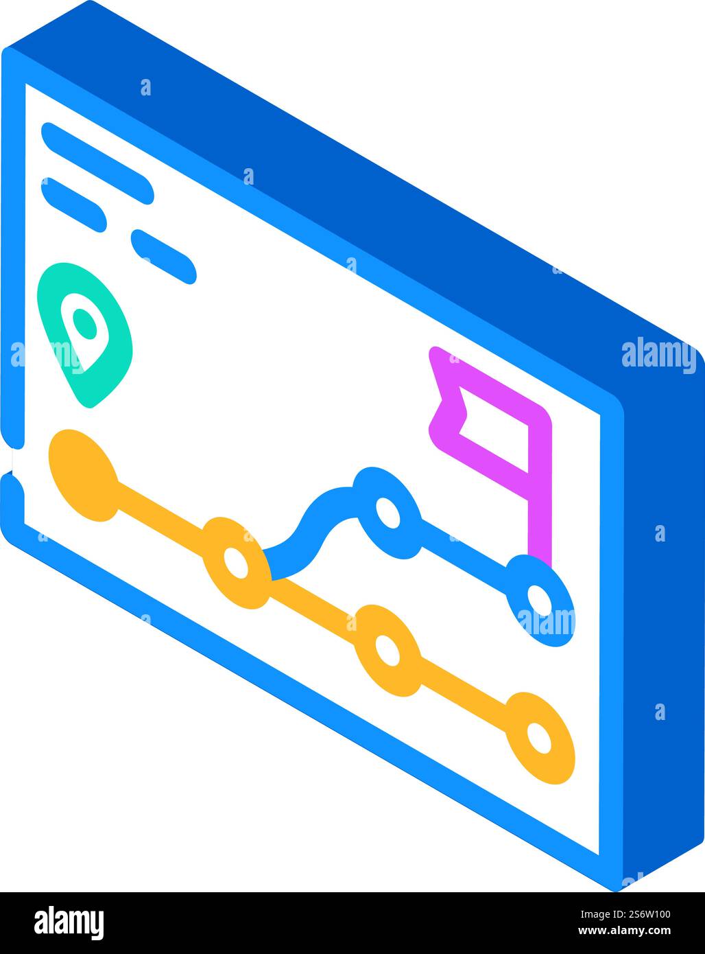 route scheme isometric icon vector. route scheme sign. isolated symbol ...