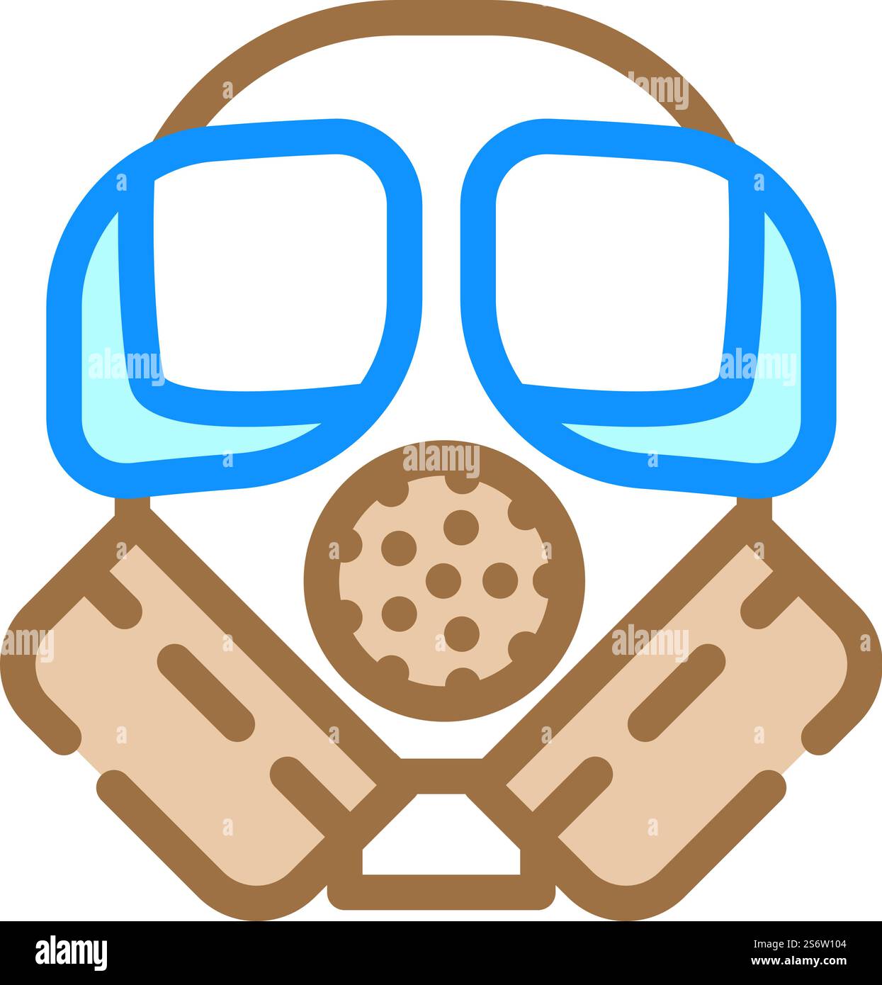 gas mask color icon vector. gas mask sign. isolated symbol illustration ...
