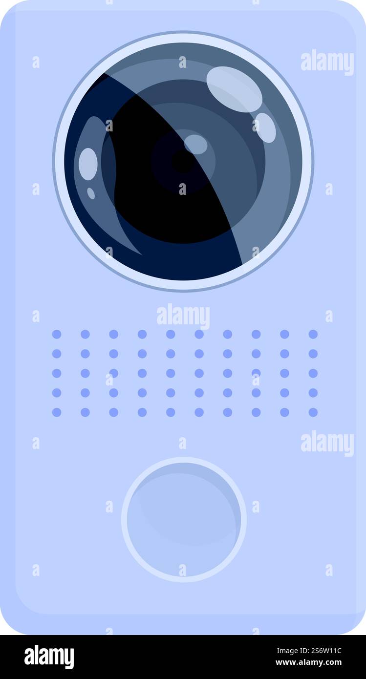 Wireless intercom icon cartoon vector. Video system. Phone camera ...