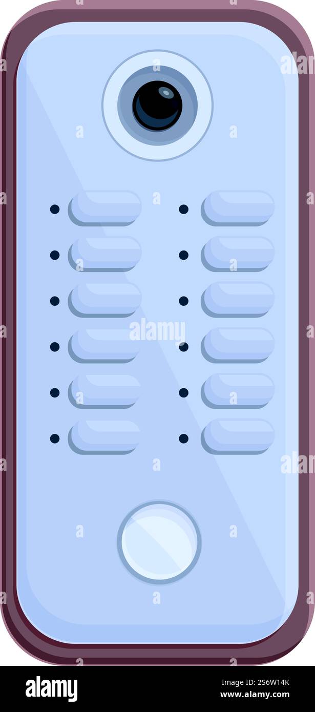Intercom phone icon cartoon vector. Door system. Security camera ...