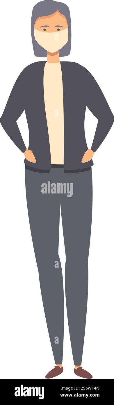 Team safety icon cartoon vector. Medical mask. Executive safe. Team ...