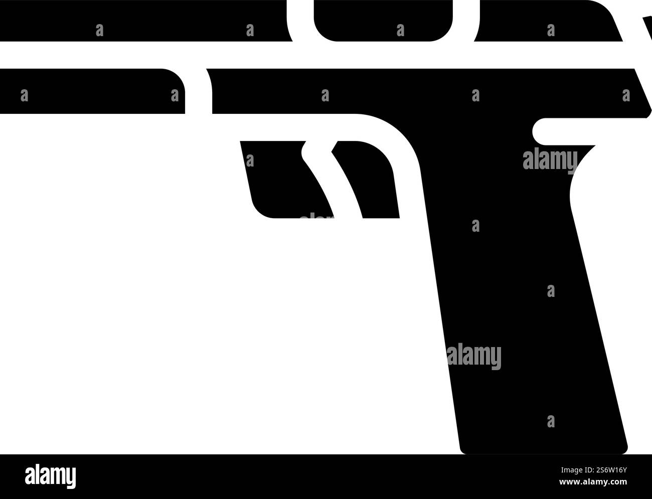 handgun weapon glyph icon vector. handgun weapon sign. isolated contour ...