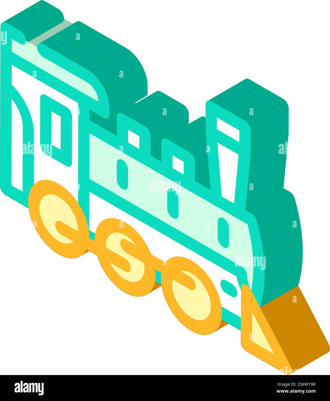 steam train isometric icon vector. steam train sign. isolated symbol ...