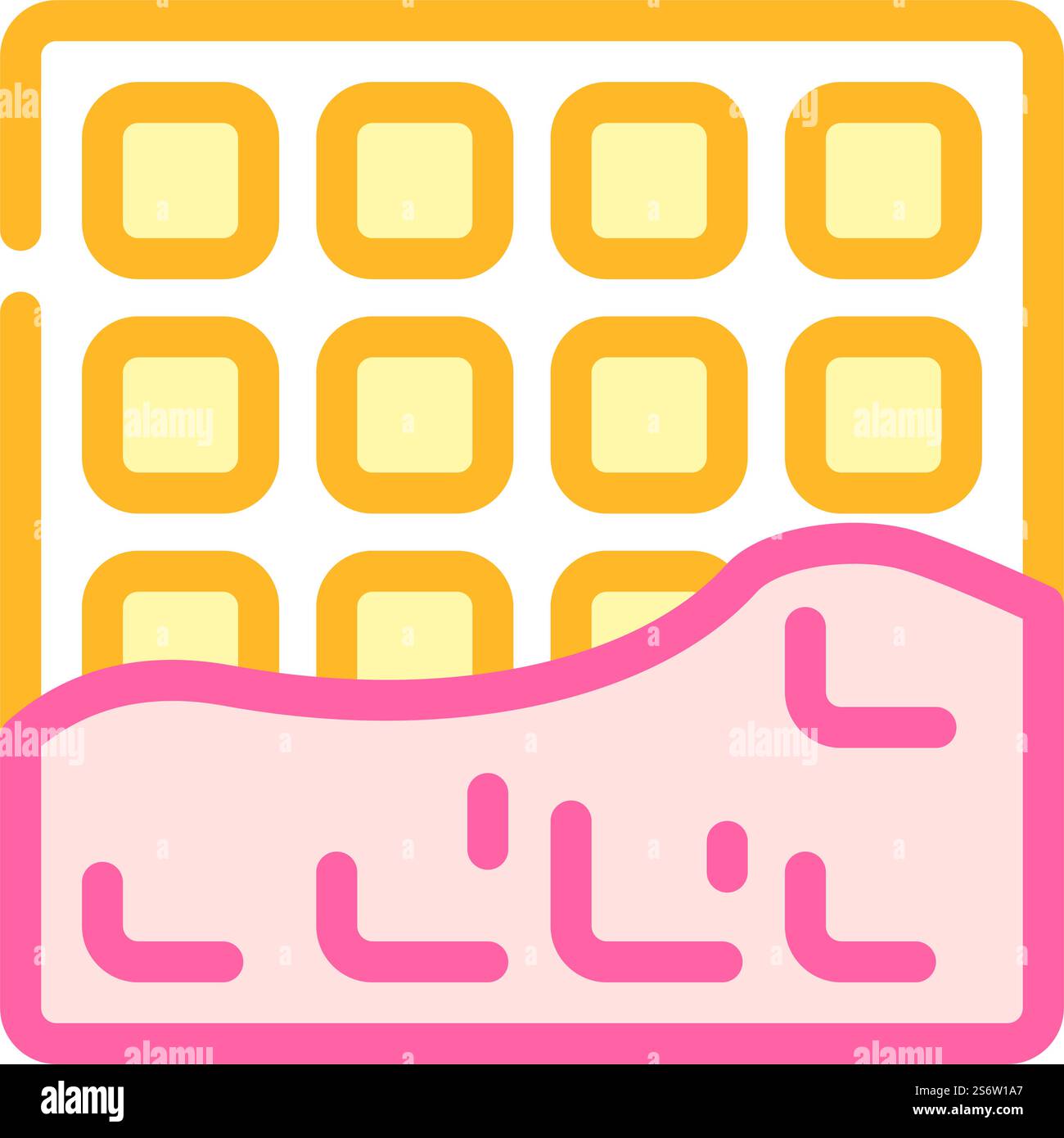 waffle dessert color icon vector. waffle dessert sign. isolated symbol ...