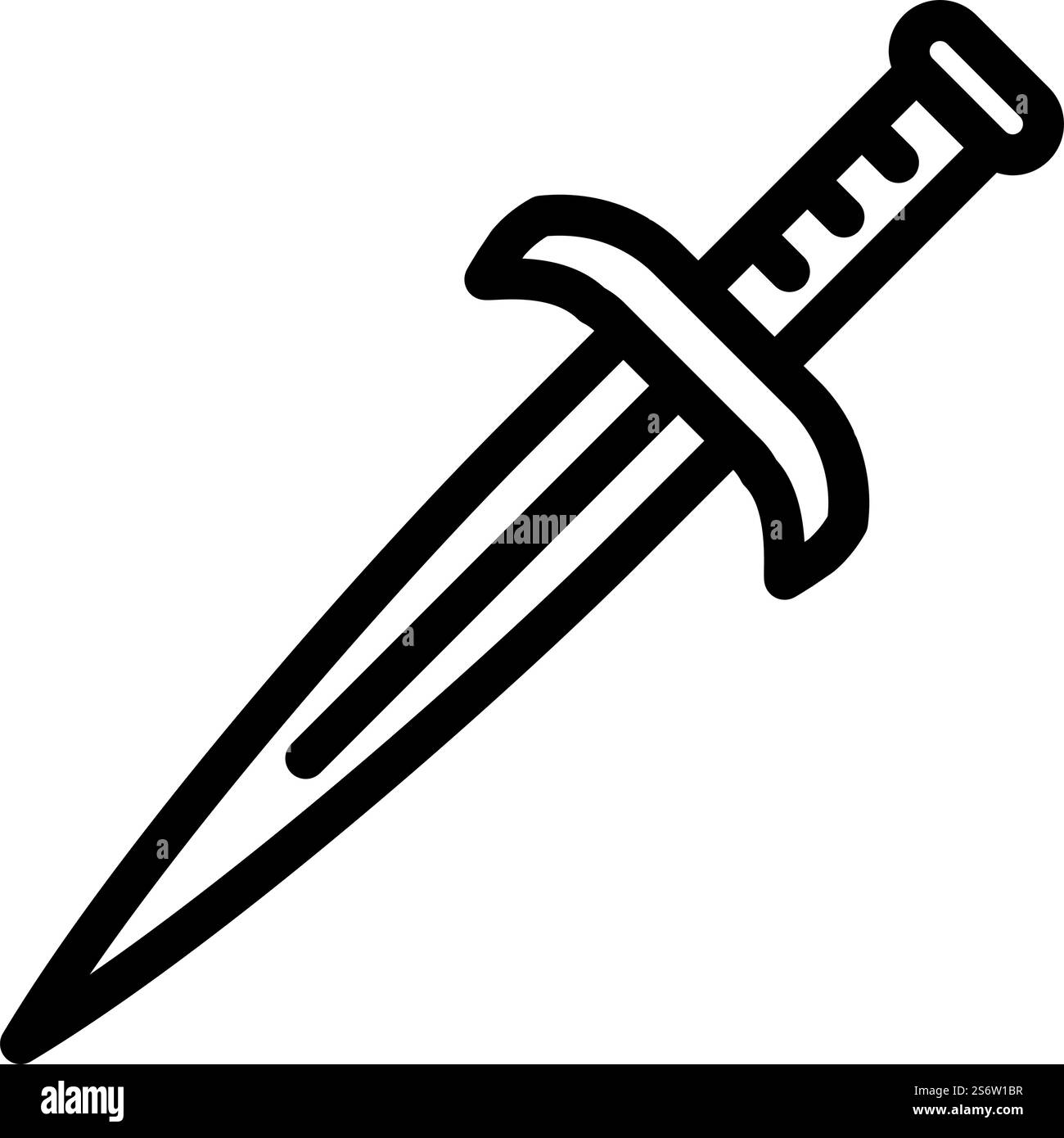 dagger knife line icon vector. dagger knife sign. isolated contour ...