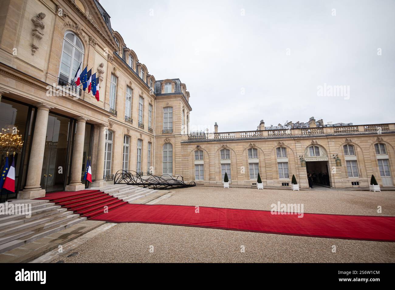 Paris, France. 16th Jan, 2025. View of the main entrance of the Elysée ...