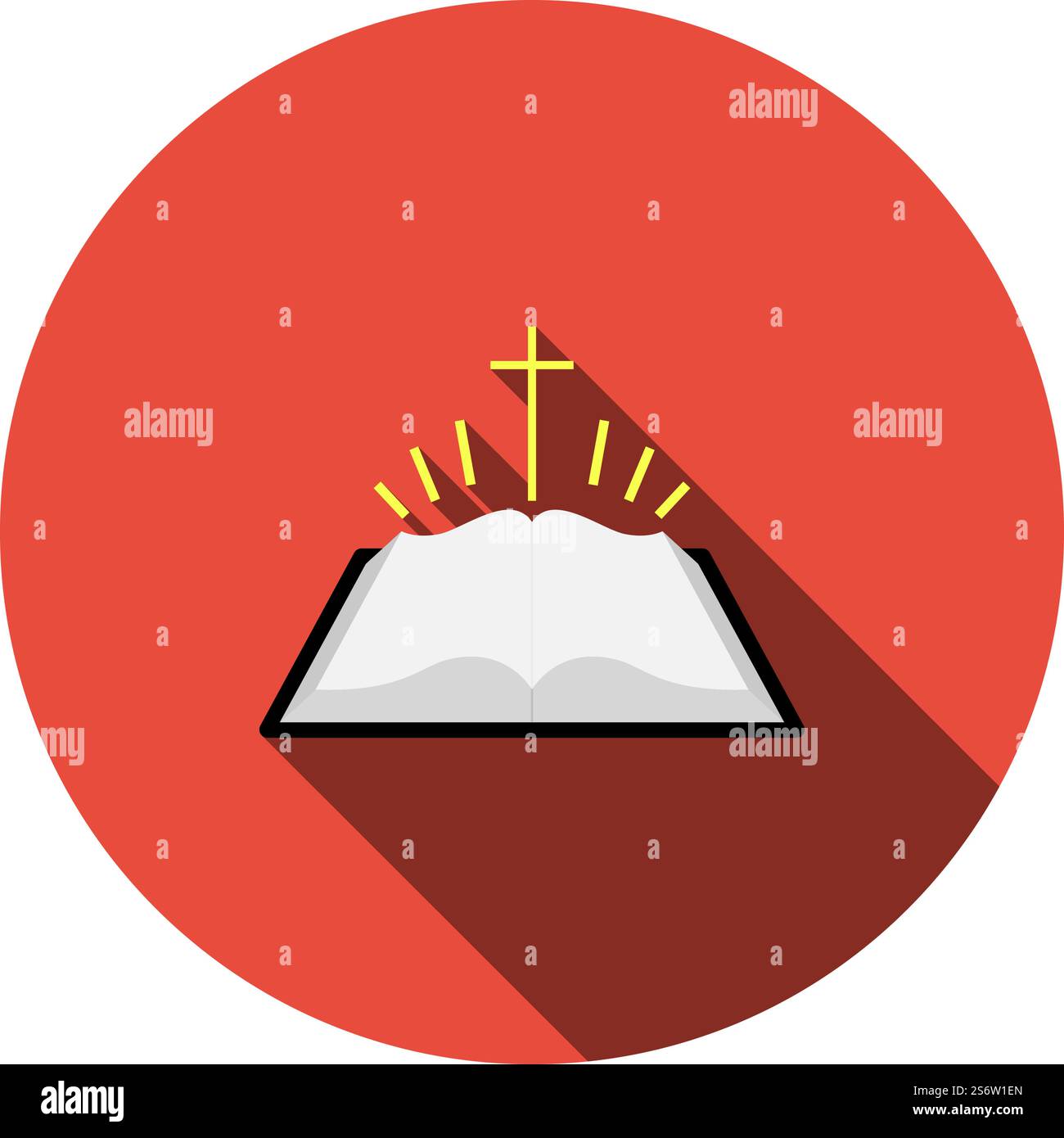 Holly Bible Icon. Flat Circle Stencil Design With Long Shadow. Vector ...