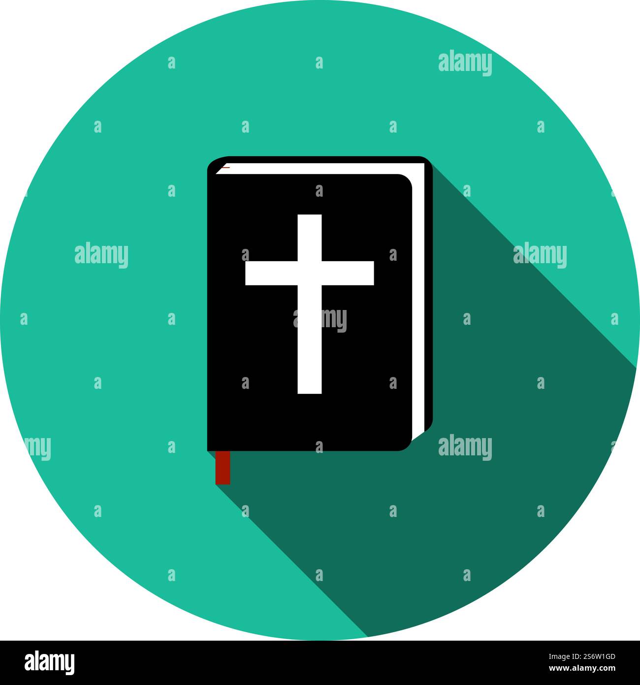 Holly Bible Icon. Flat Circle Stencil Design With Long Shadow. Vector ...