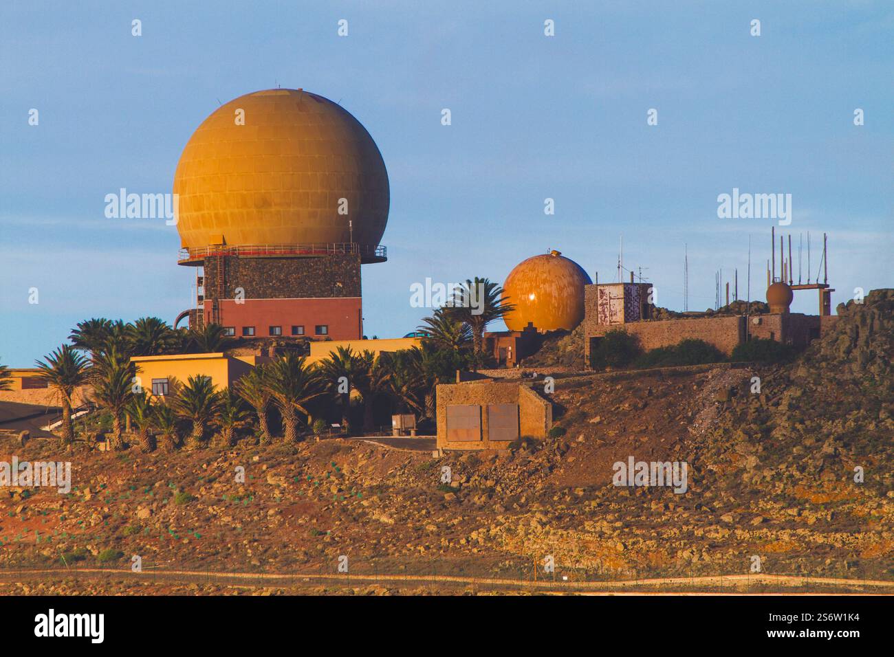 Spain, Canary Islands, Lanzarote. Haria, military air surveillance base ...