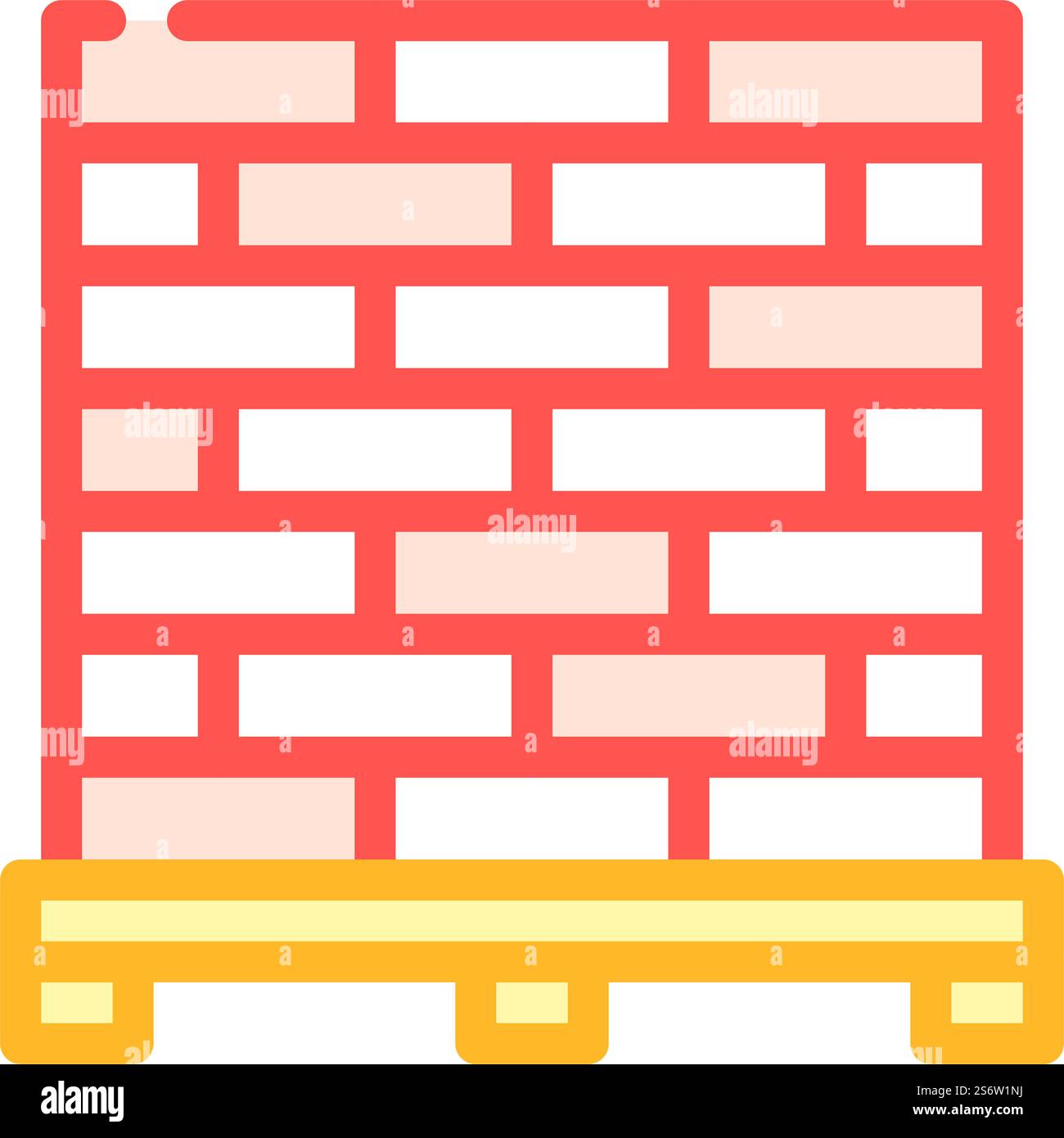 brick construction material color icon vector. brick construction ...