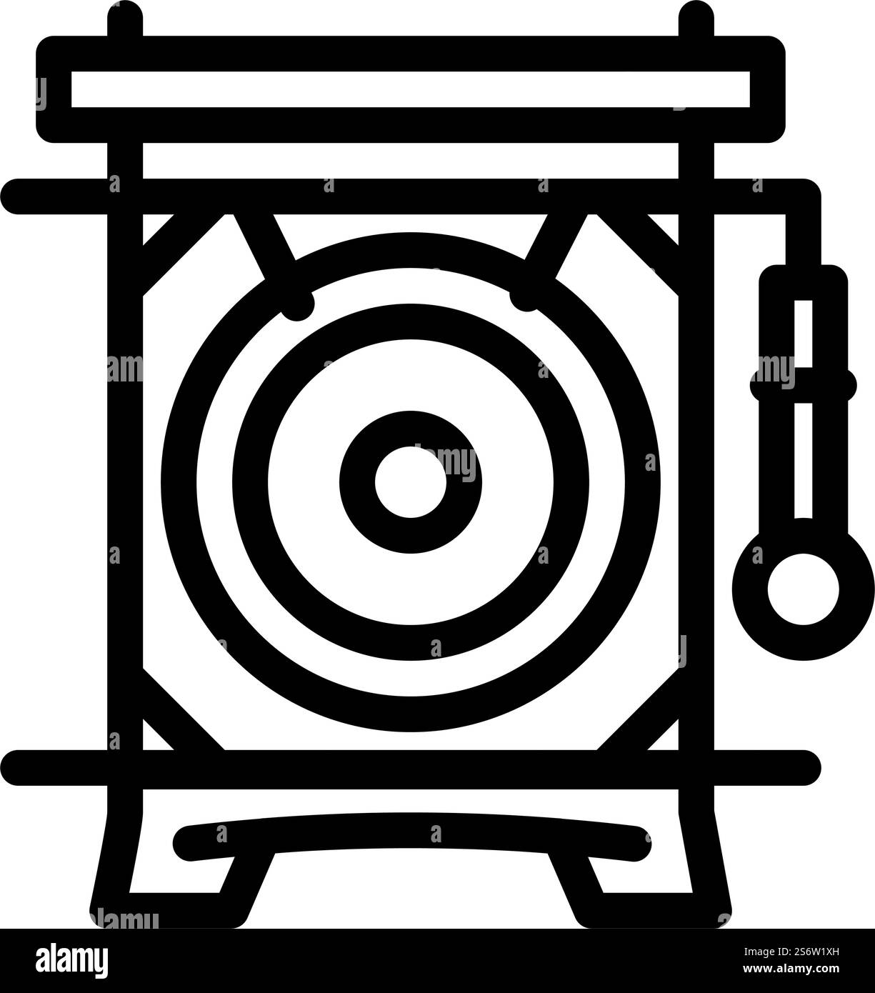 chinese gong line icon vector. chinese gong sign. isolated contour ...