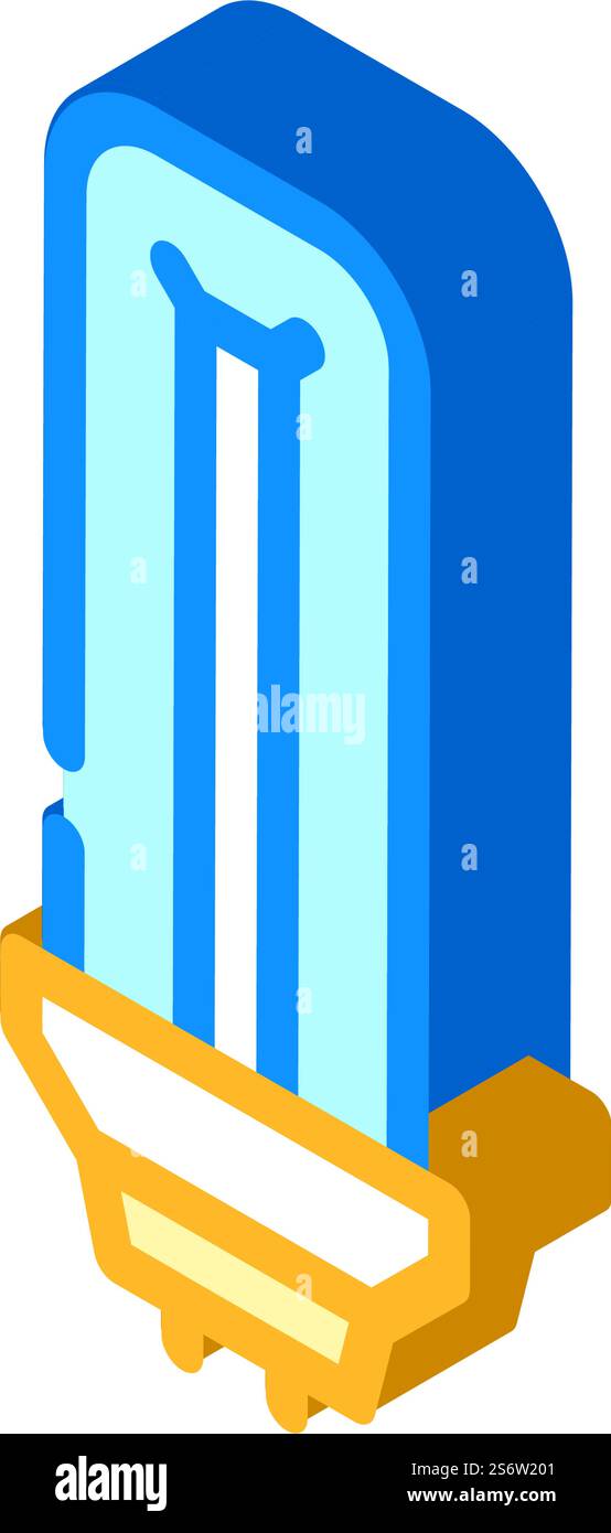 fluorescent light bulb isometric icon vector. fluorescent light bulb ...
