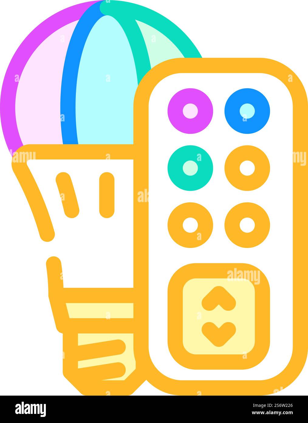 led light bulb color icon vector. led light bulb sign. isolated symbol ...