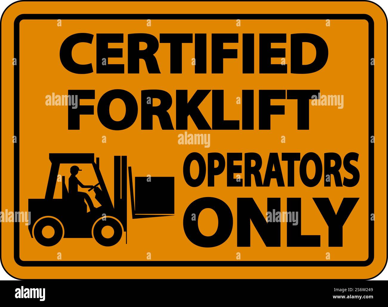Certified Forklift Operators Only Sign On White Background Stock Vector ...