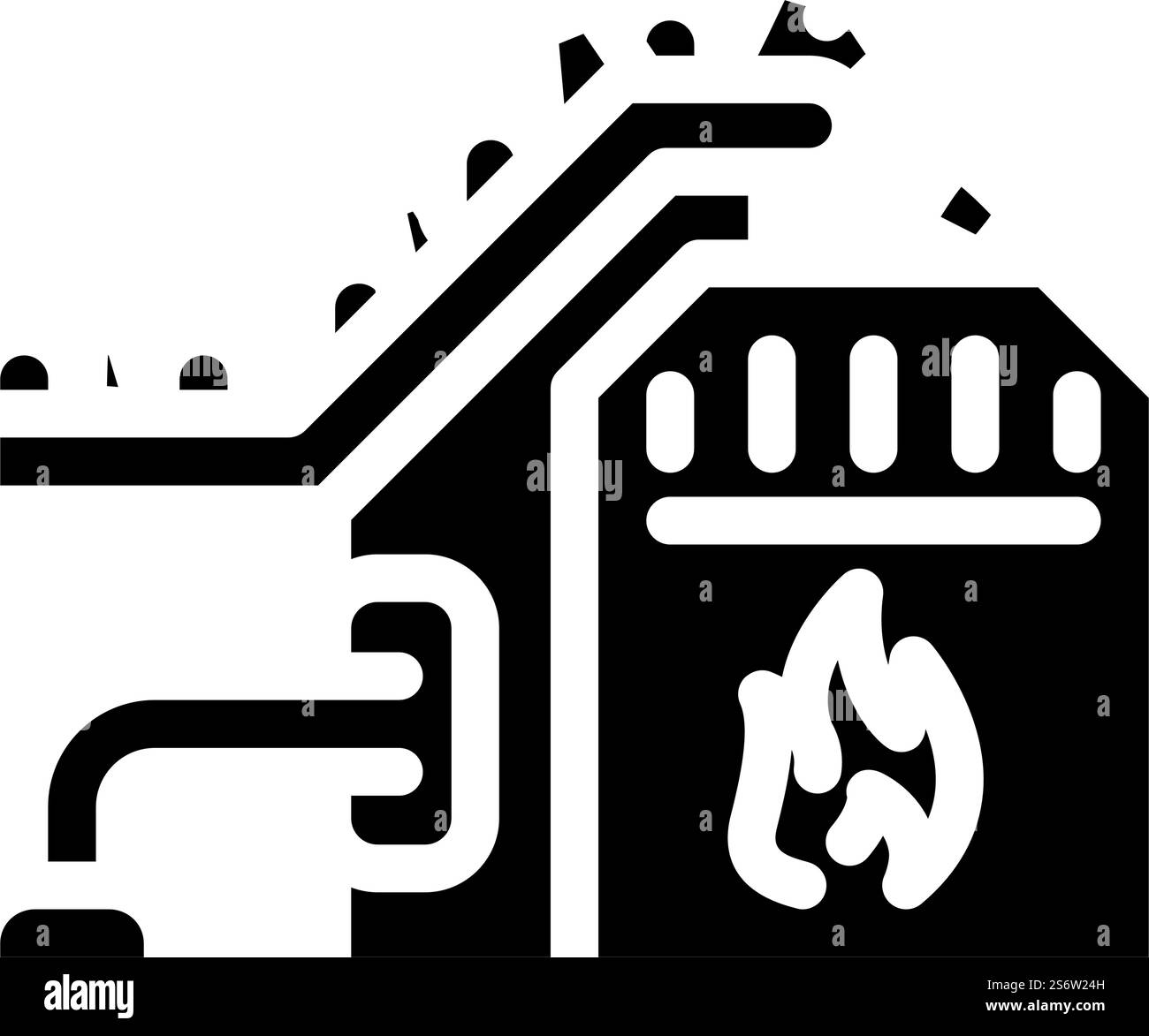 garbage incineration glyph icon vector. garbage incineration sign ...