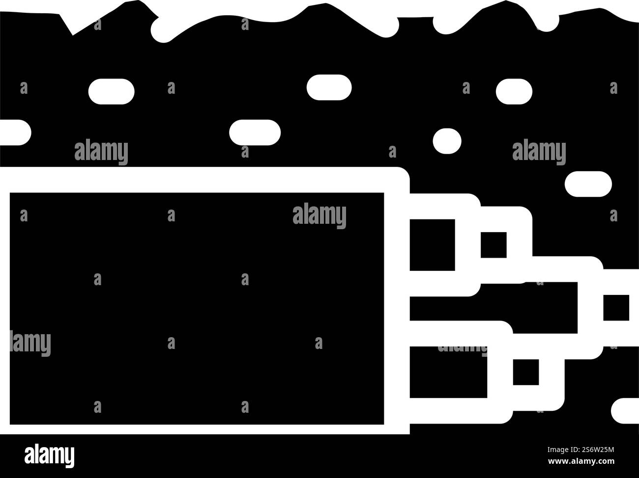 underground cable glyph icon vector. underground cable sign. isolated ...
