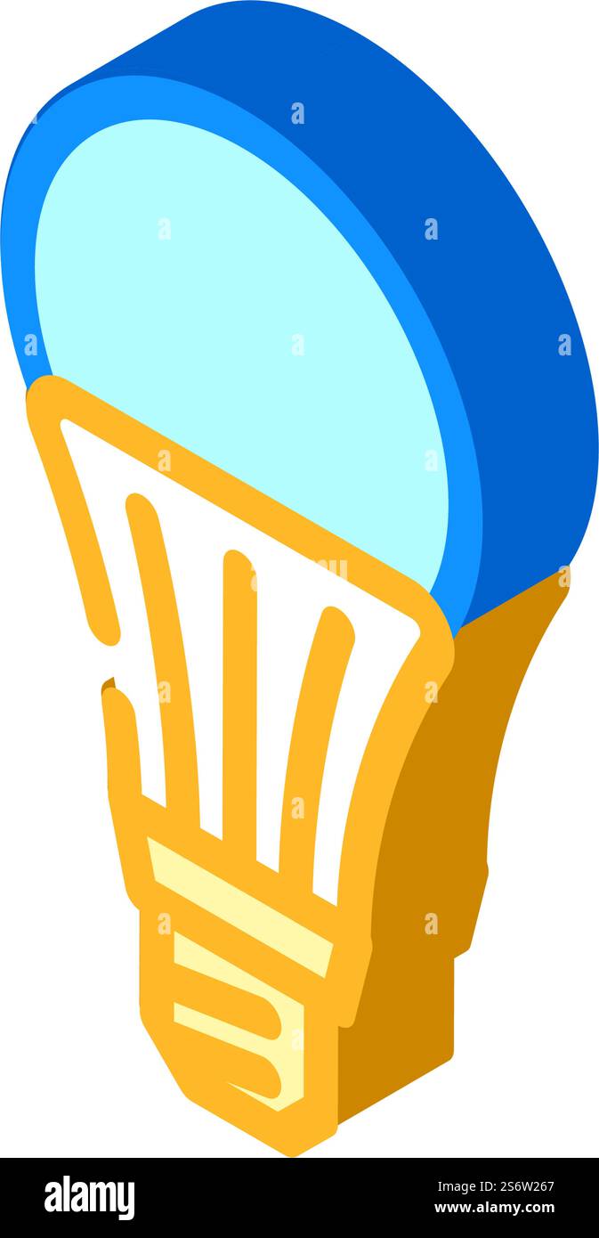 efficient light bulb isometric icon vector. efficient light bulb sign. isolated symbol ...