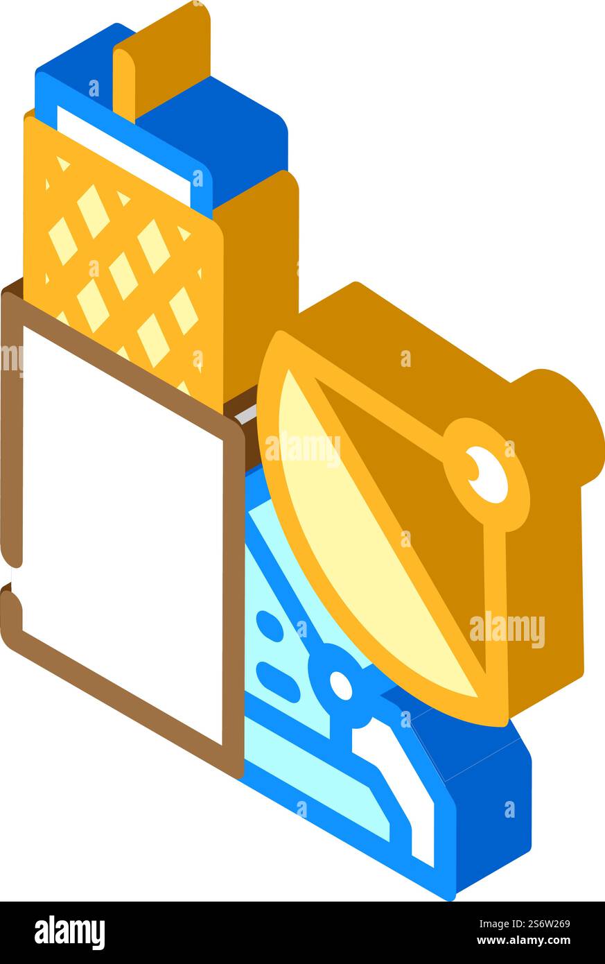 coaxial cable for television signals isometric icon vector. coaxial ...