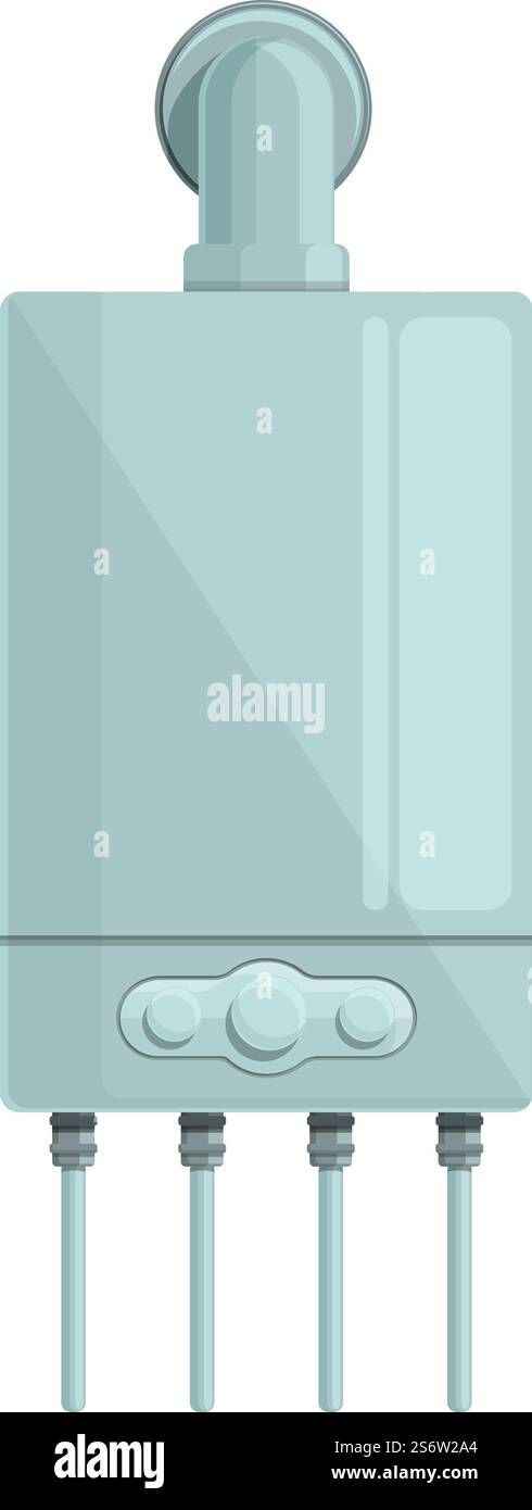 Natural gas boiler icon cartoon vector. Home heater. Hot thermal ...