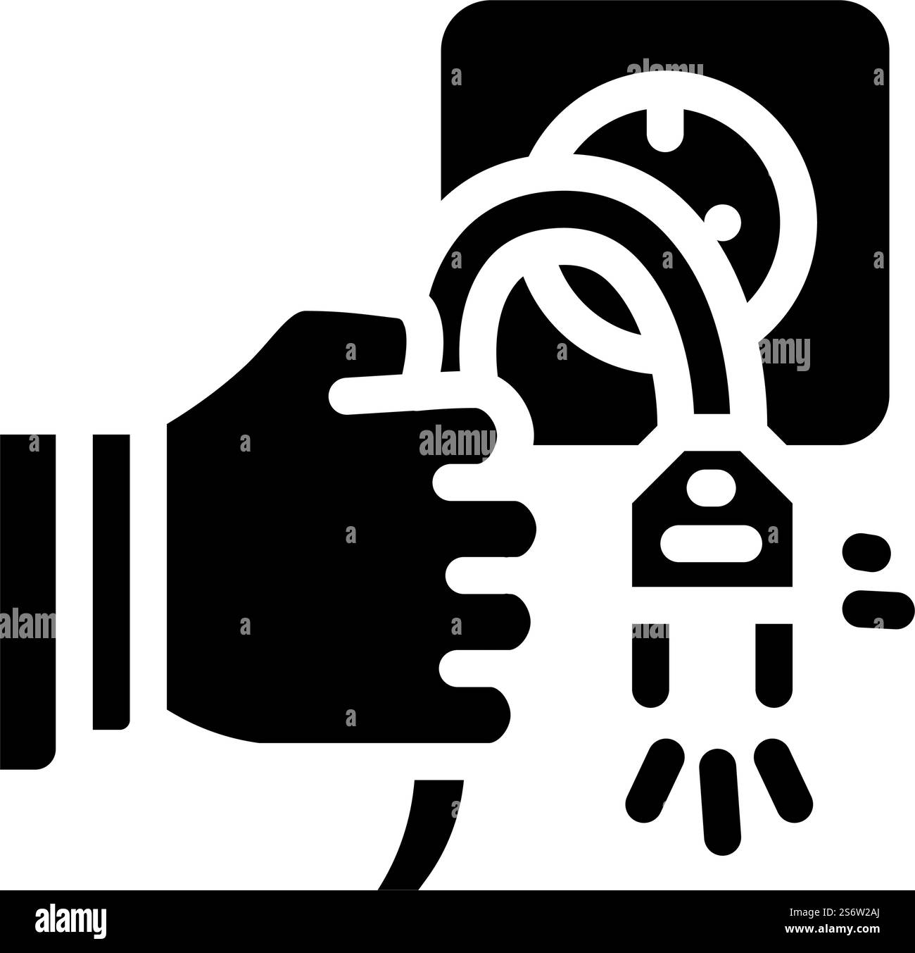 unplug socket glyph icon vector. unplug socket sign. isolated contour ...