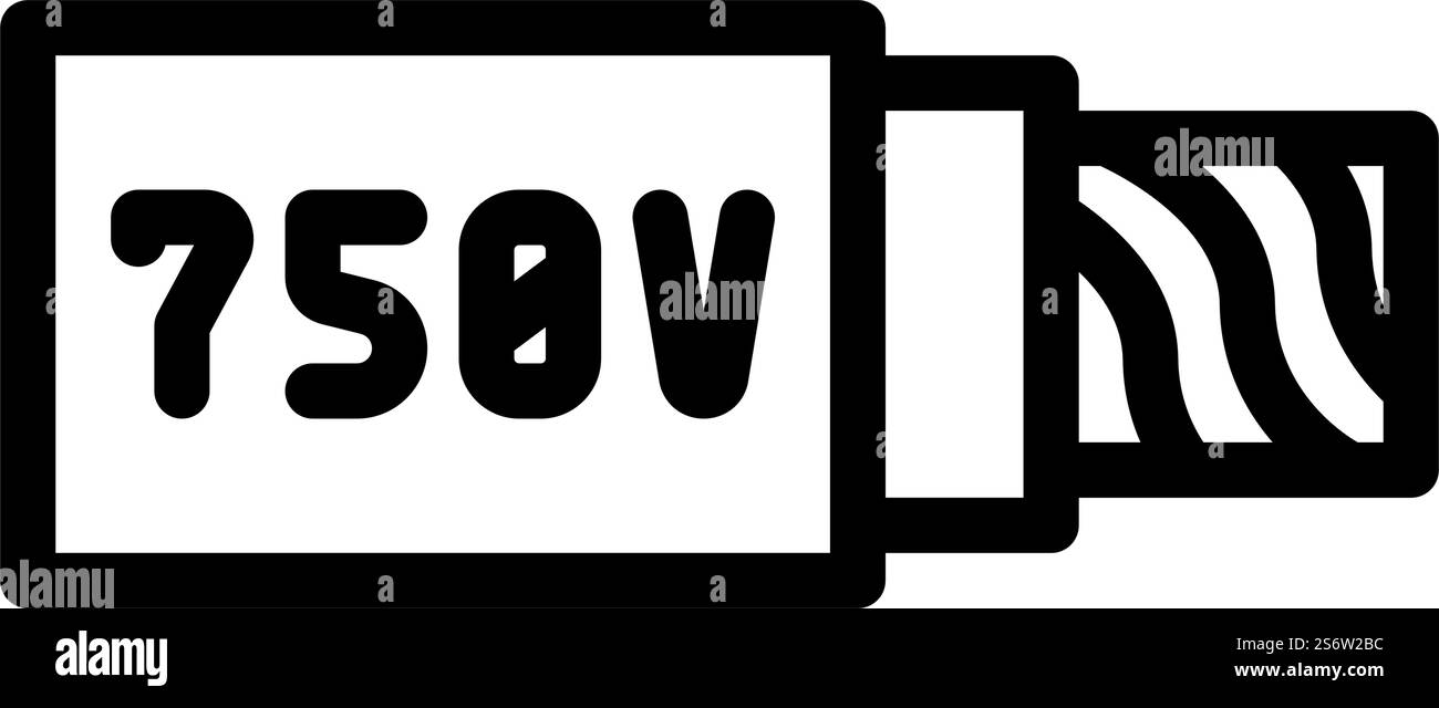 low voltage cables line icon vector. low voltage cables sign. isolated ...