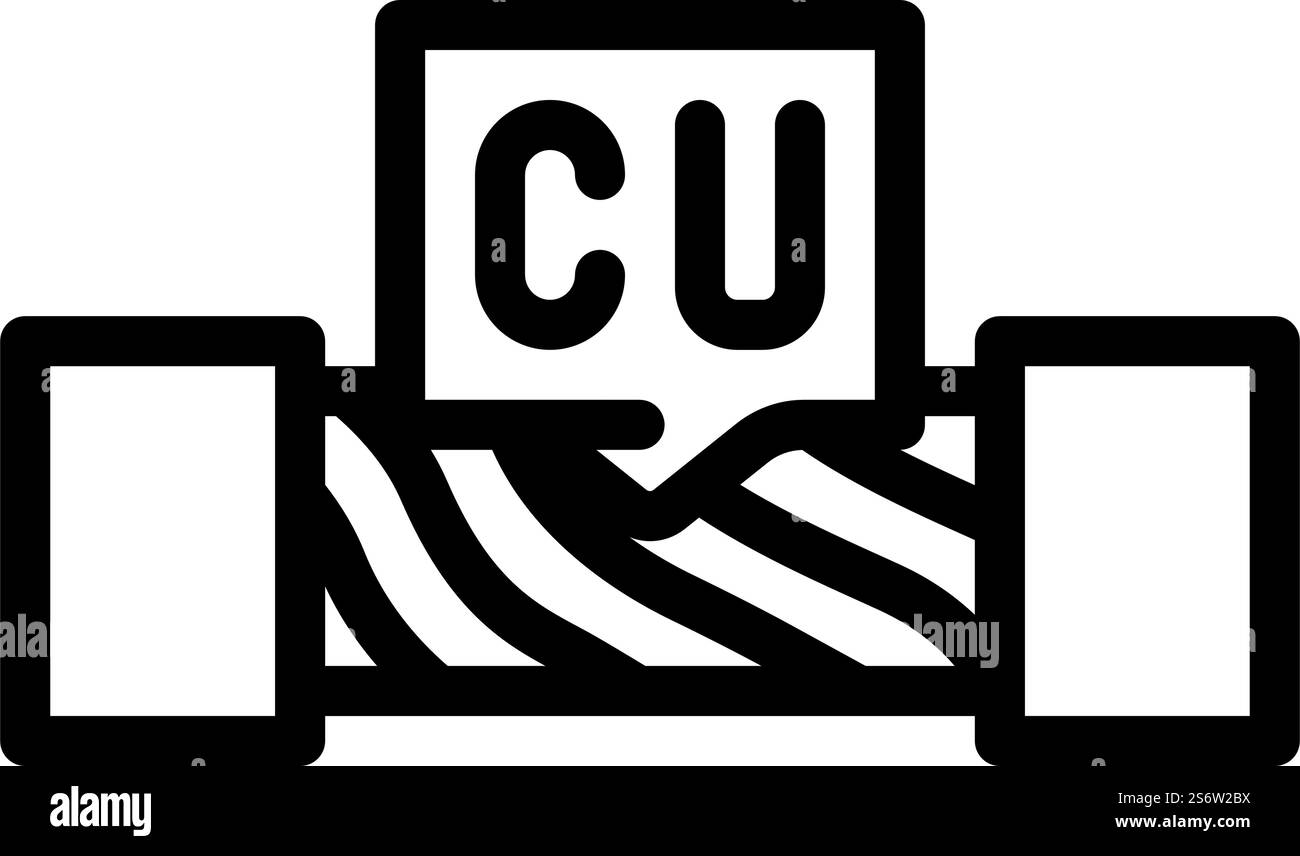 copper cable line icon vector. copper cable sign. isolated contour ...