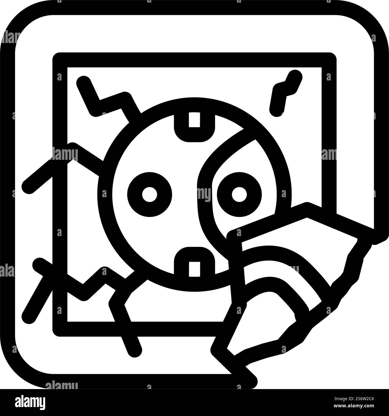 damaged socket line icon vector. damaged socket sign. isolated contour ...