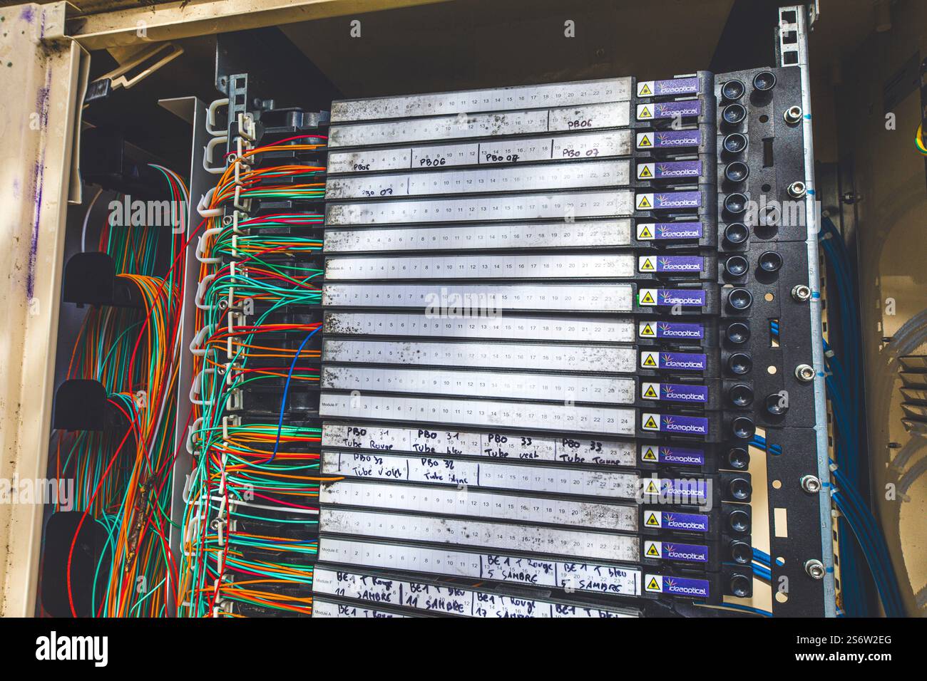 Fiber Optic Table for Internet Stock Photo - Alamy