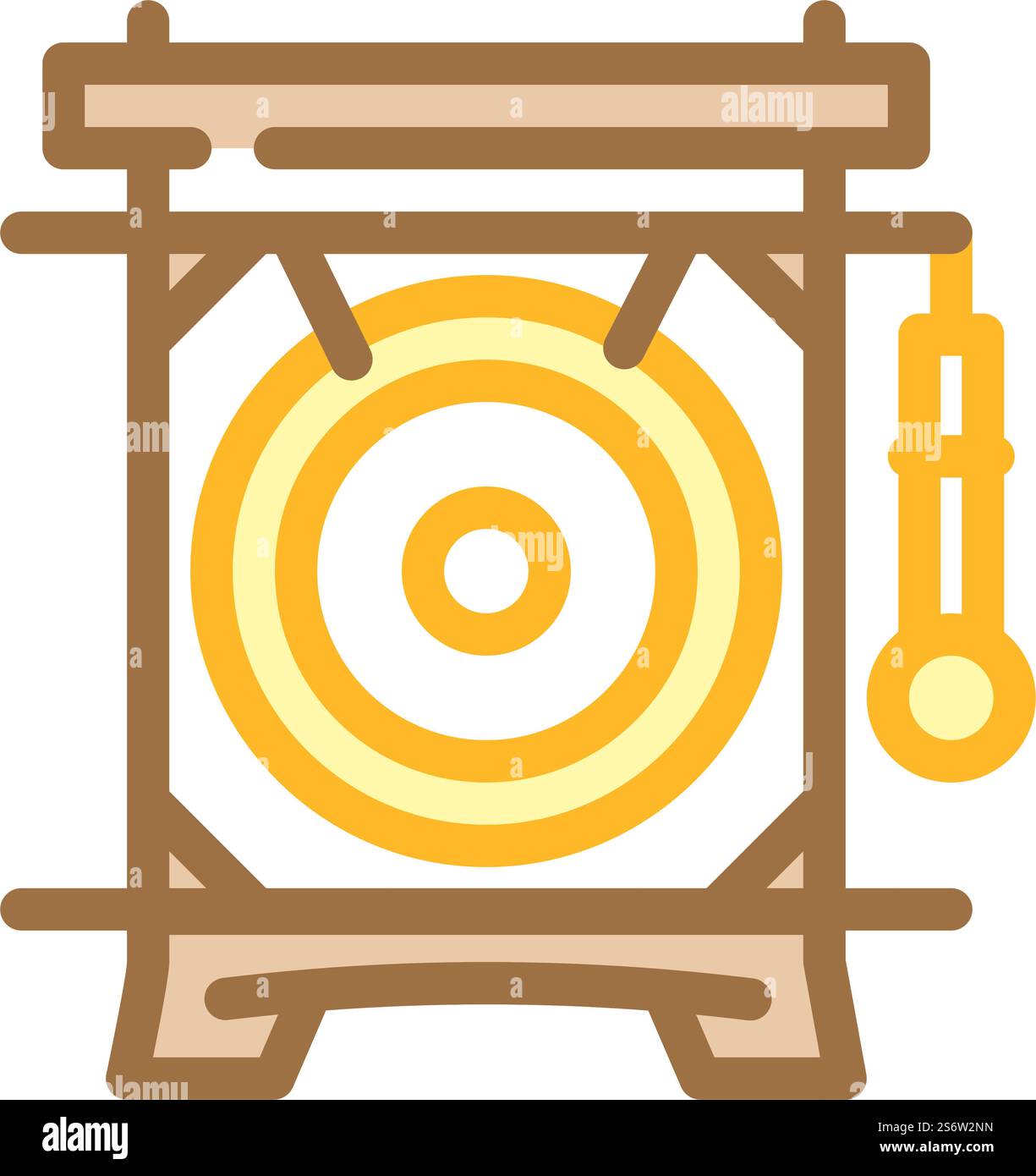 chinese gong color icon vector. chinese gong sign. isolated symbol ...