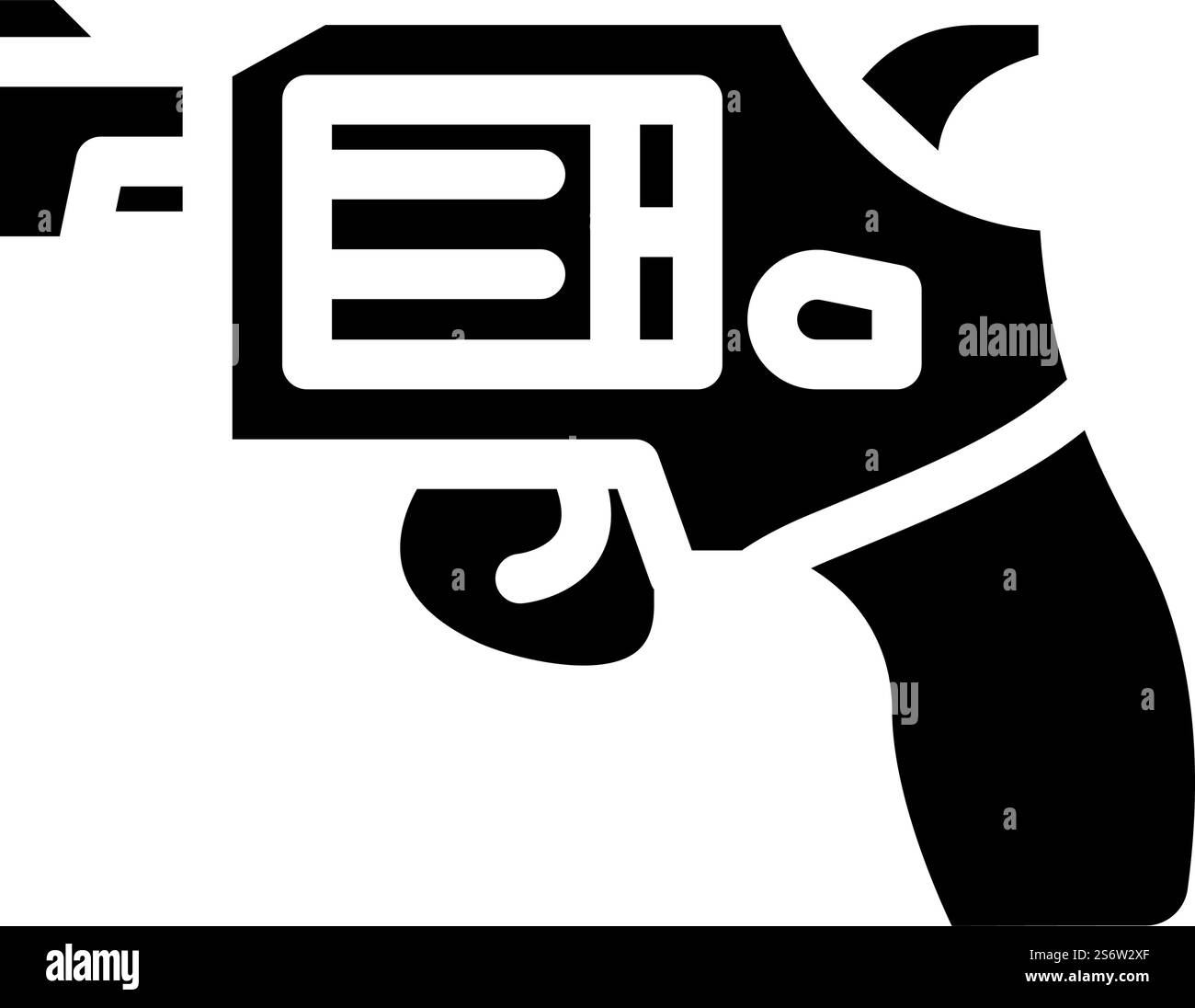 revolver gun glyph icon vector. revolver gun sign. isolated contour ...