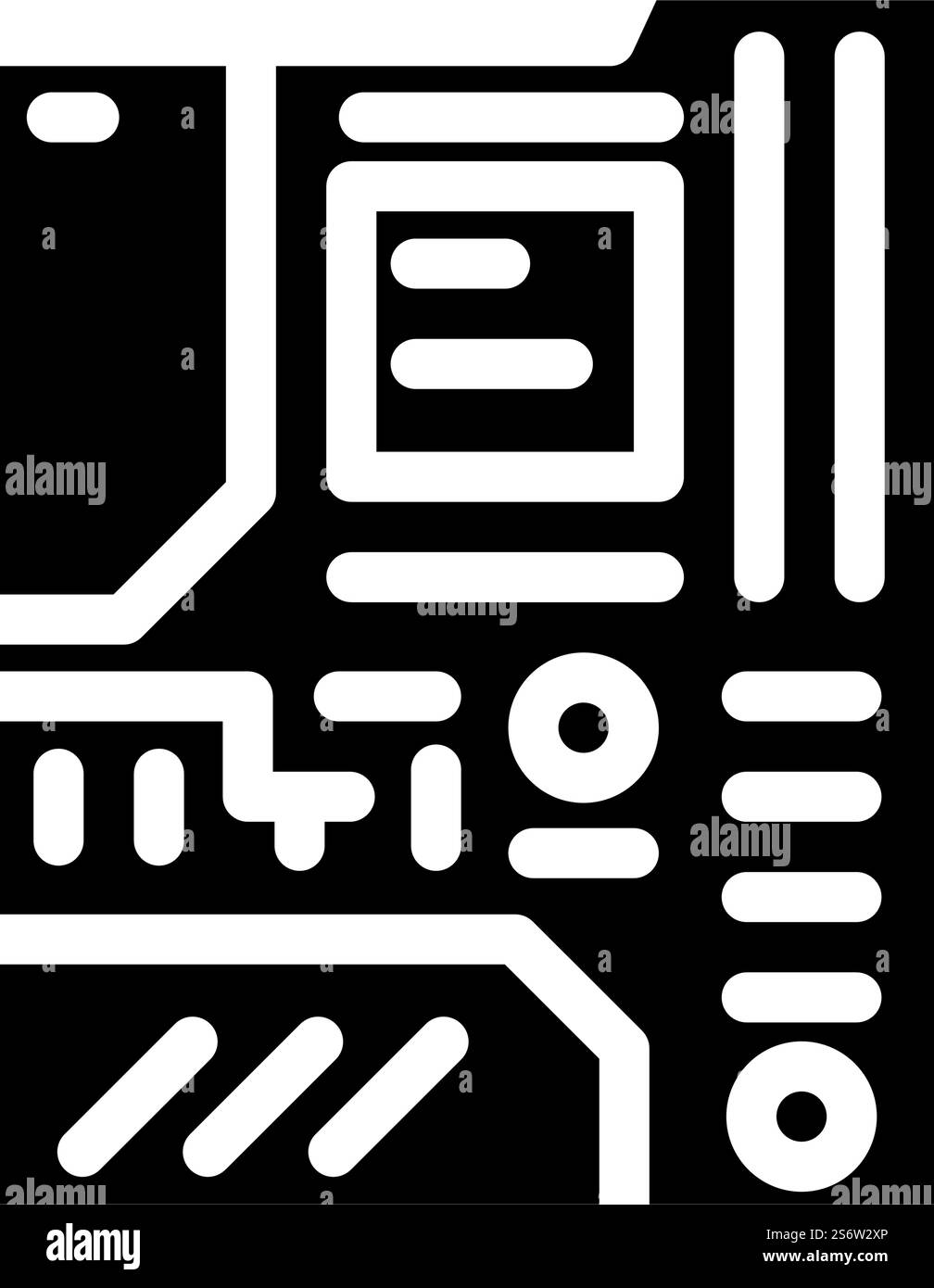 motherboard computer glyph icon vector. motherboard computer sign ...