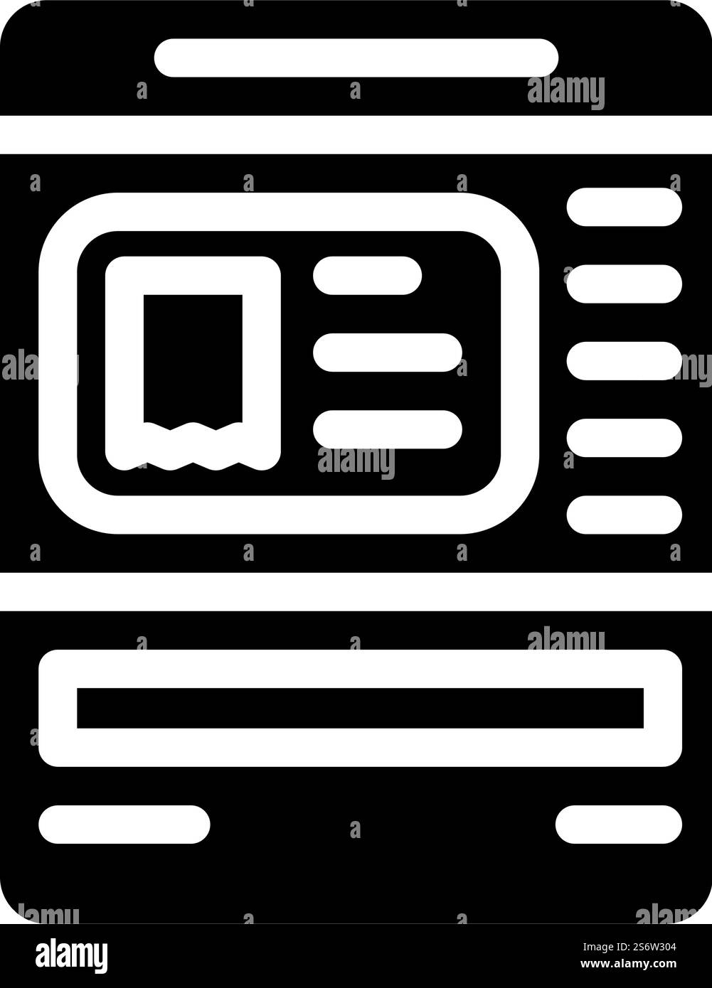 ticket dispenser glyph icon vector. ticket dispenser sign. isolated ...