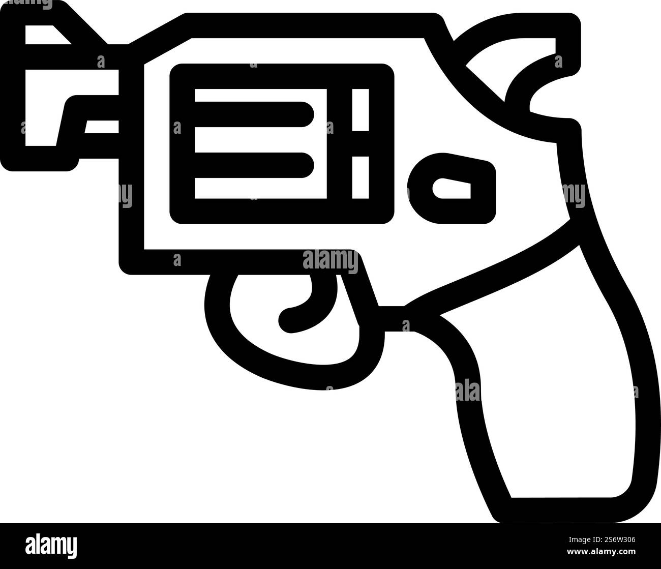 revolver gun line icon vector. revolver gun sign. isolated contour ...