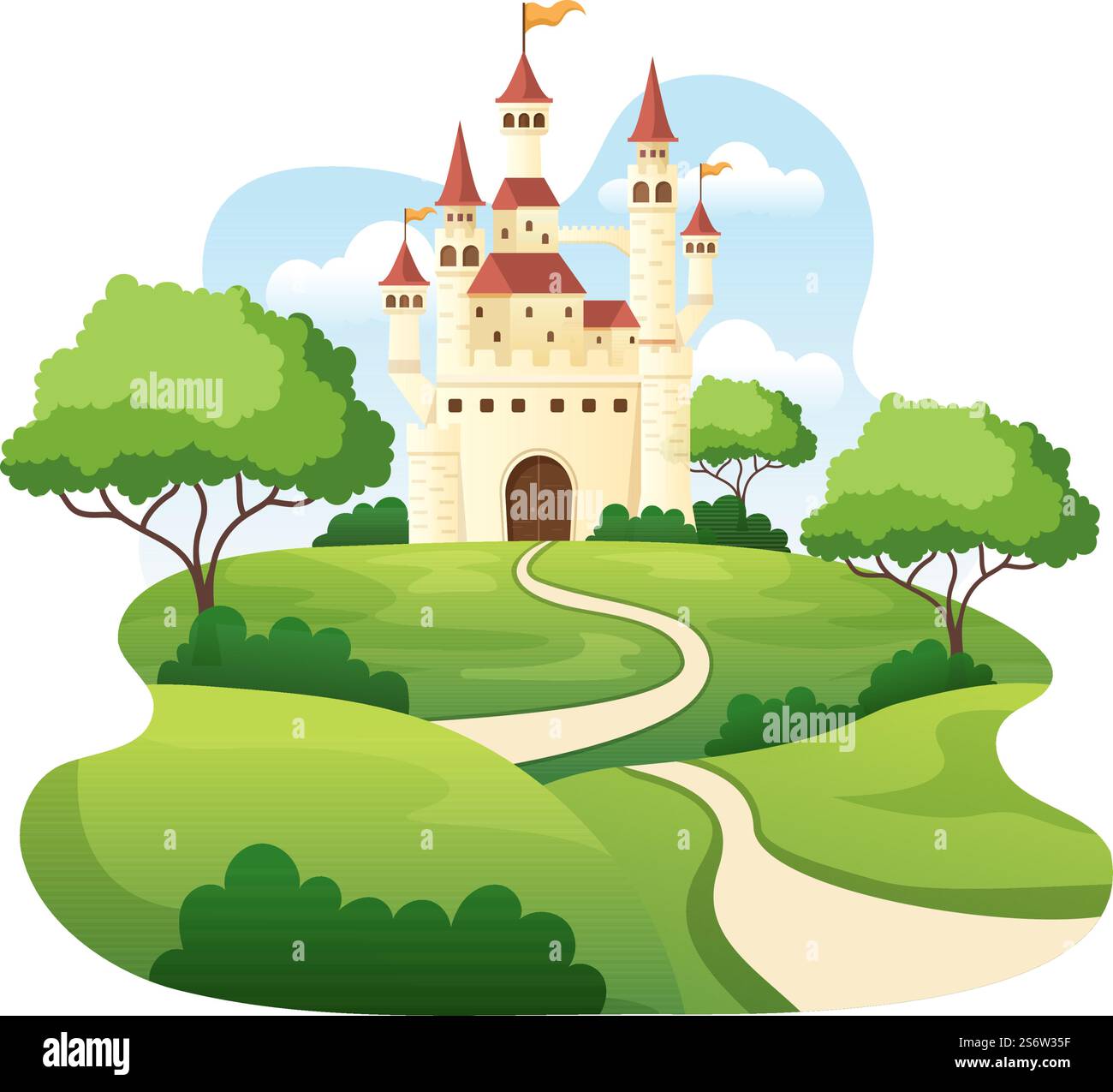 Castle with Majestic Palace Architecture and Fairytale Like Forest ...