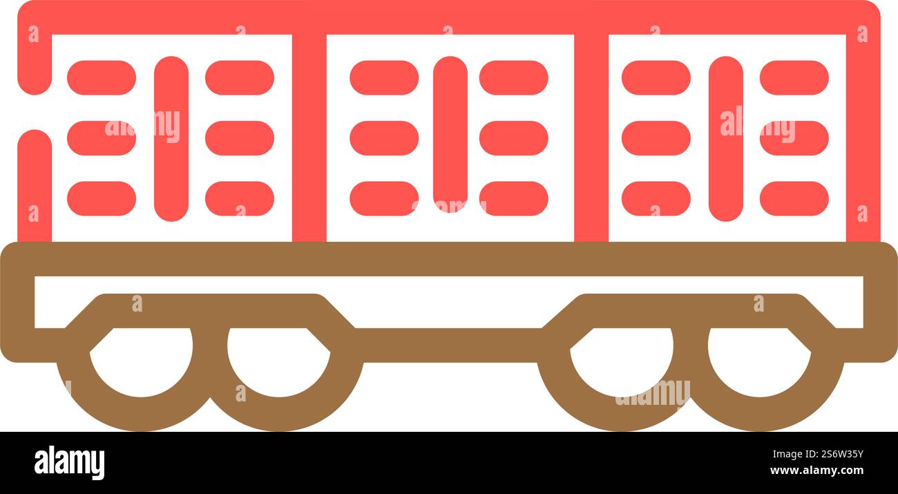 freight wagon color icon vector. freight wagon sign. isolated symbol ...
