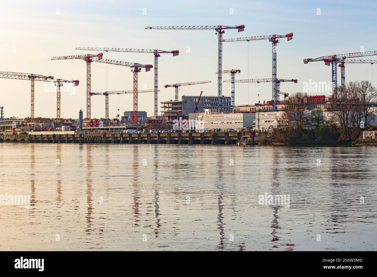 France, Nantes, 44, cranes on the site of the new university hospital ...