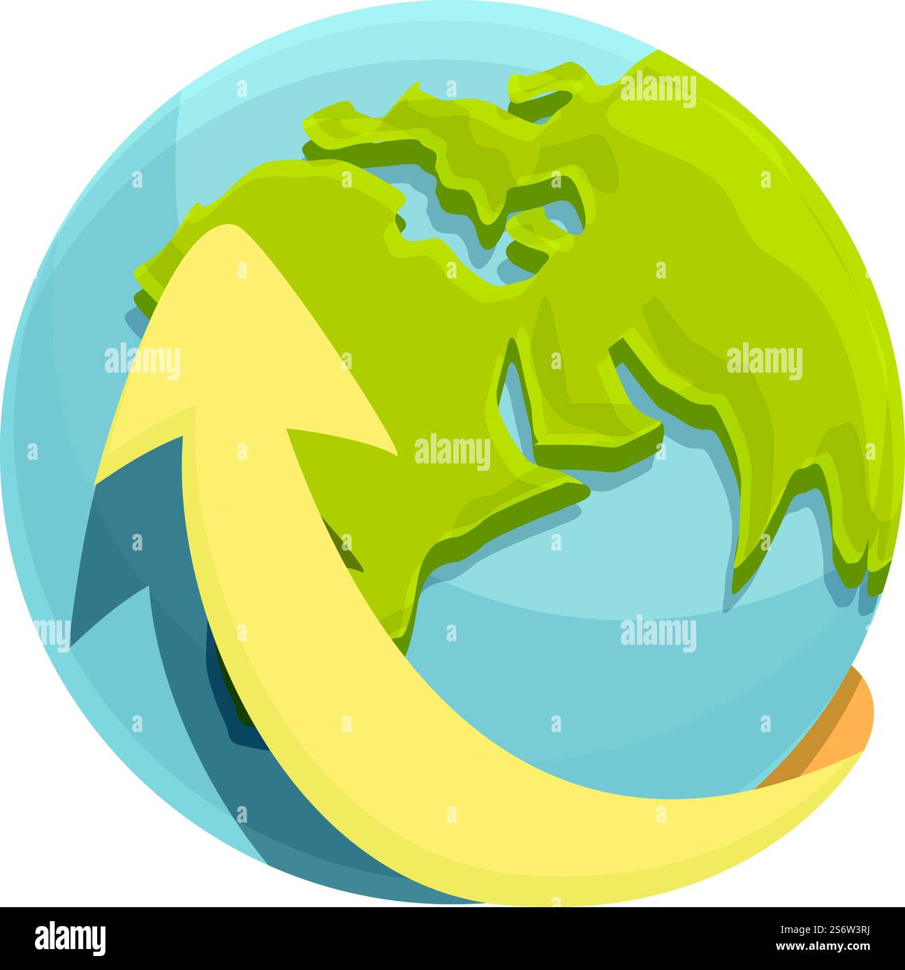 Plane trip icon cartoon vector. World travel. Map earth. Plane trip ...