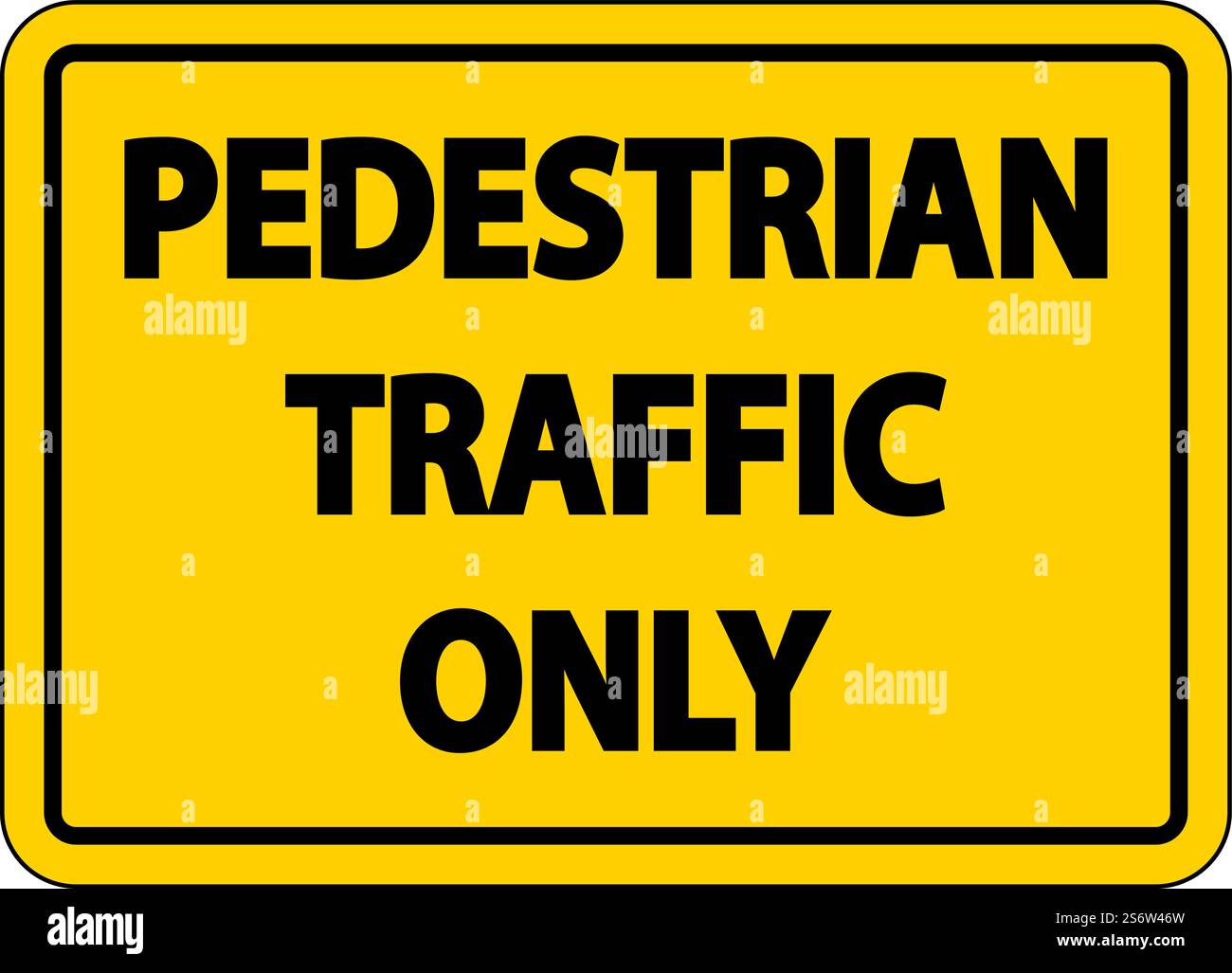 Caution Pedestrian Traffic Only Sign On White Background Stock Vector ...