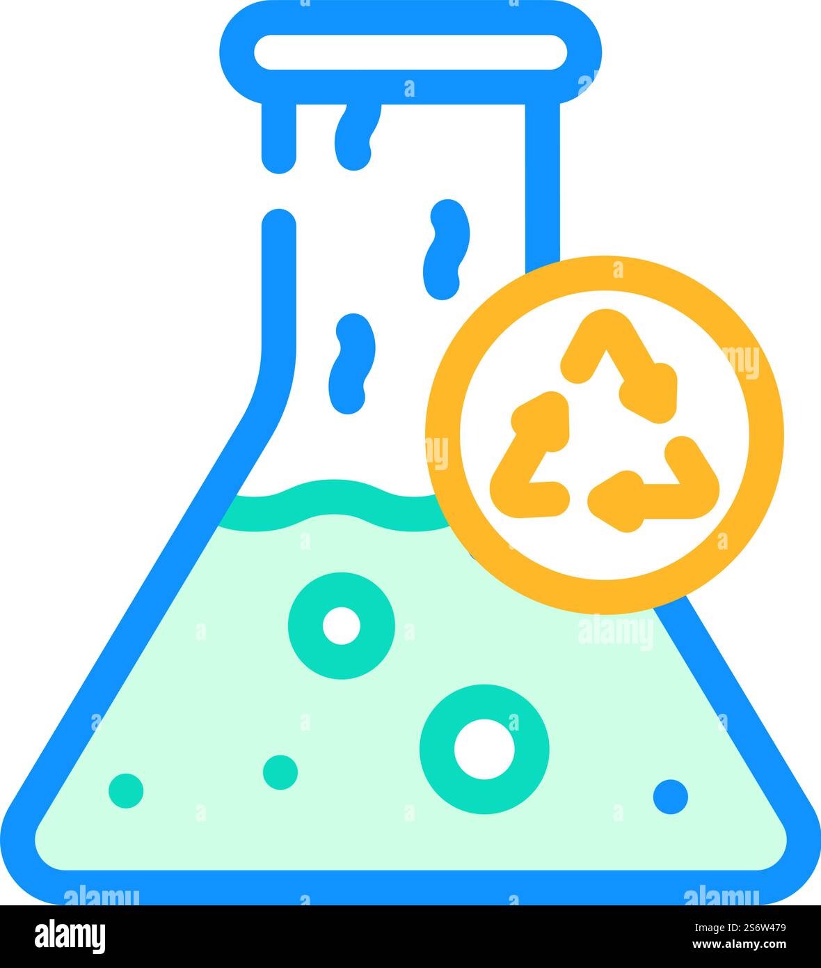 chemicals waste color icon vector. chemicals waste sign. isolated ...