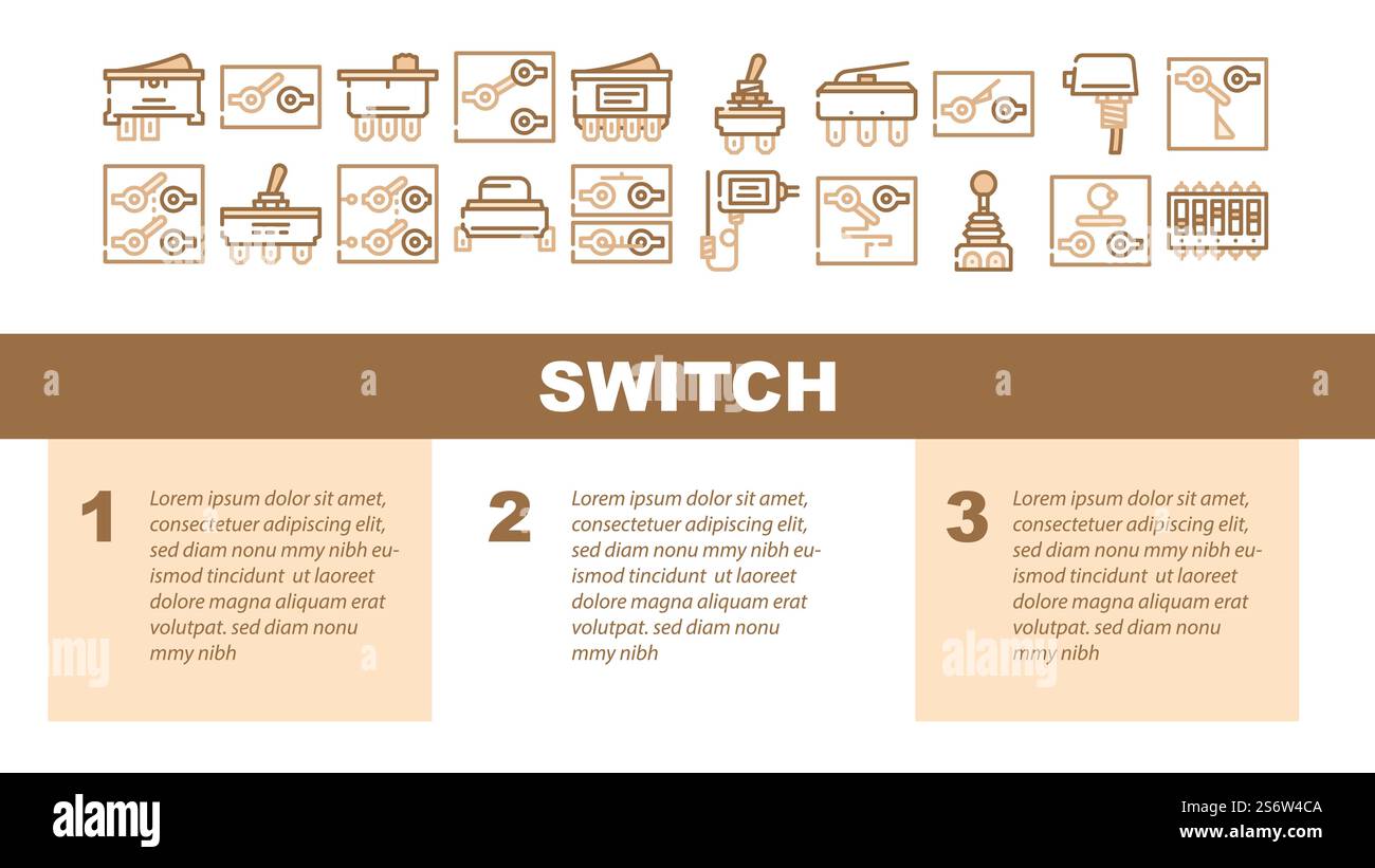 Switch Electricity Accessory Landing Web Page Header Banner Template ...