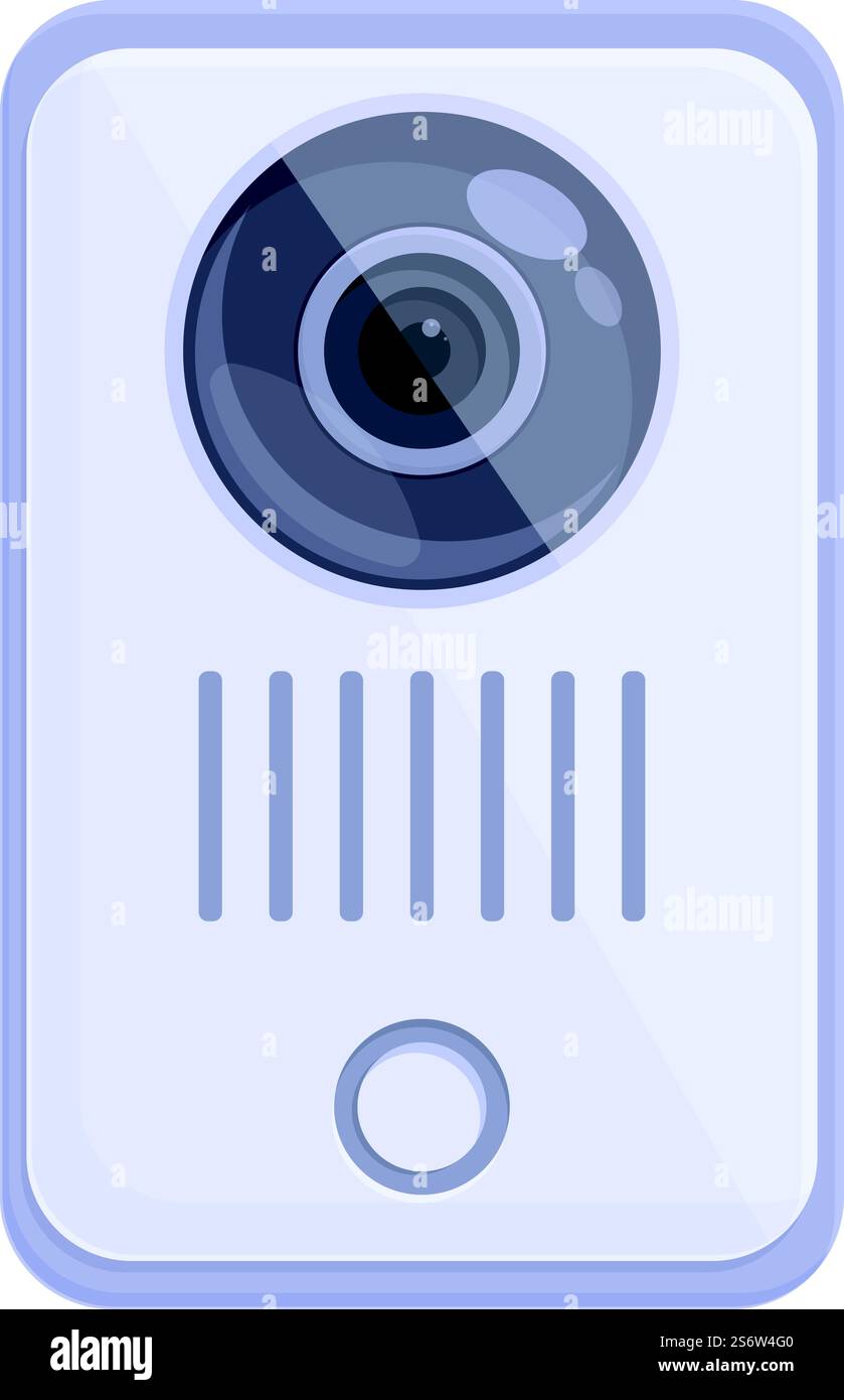 Intercom guard icon cartoon vector. Video door. Alarm camera. Intercom ...
