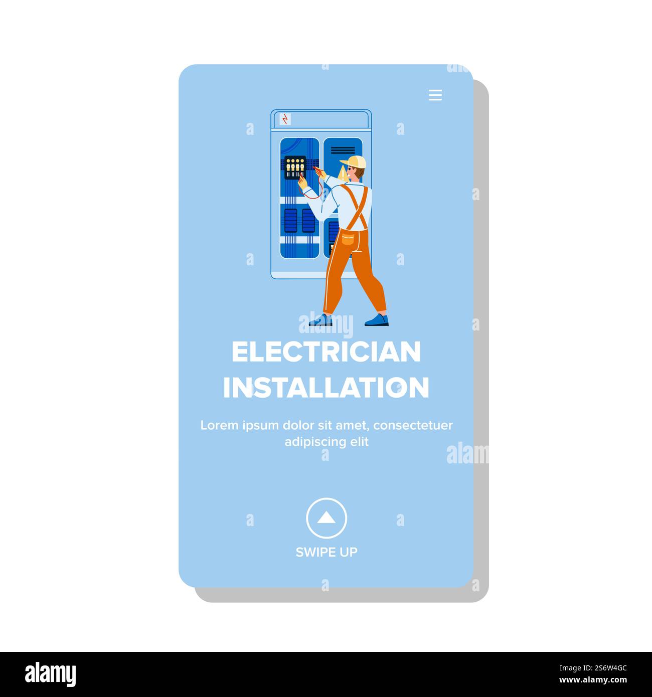 Electrician Installation Make Repairman Vector. Electrician ...