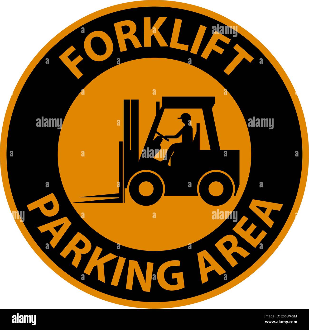 Forklift Parking Area Sign On White Background Stock Vector Image & Art ...