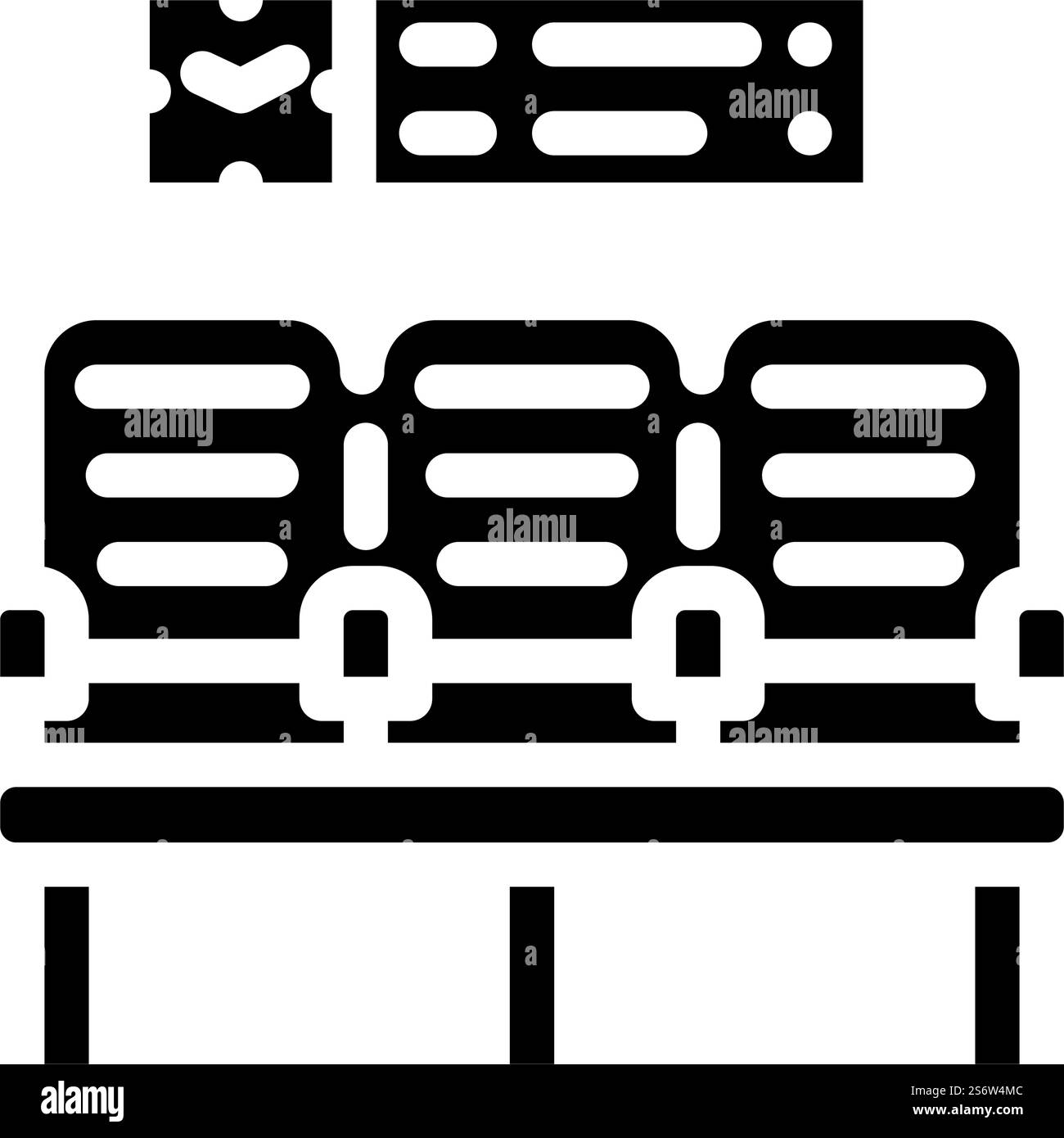 waiting hall seats airport glyph icon vector. waiting hall seats ...