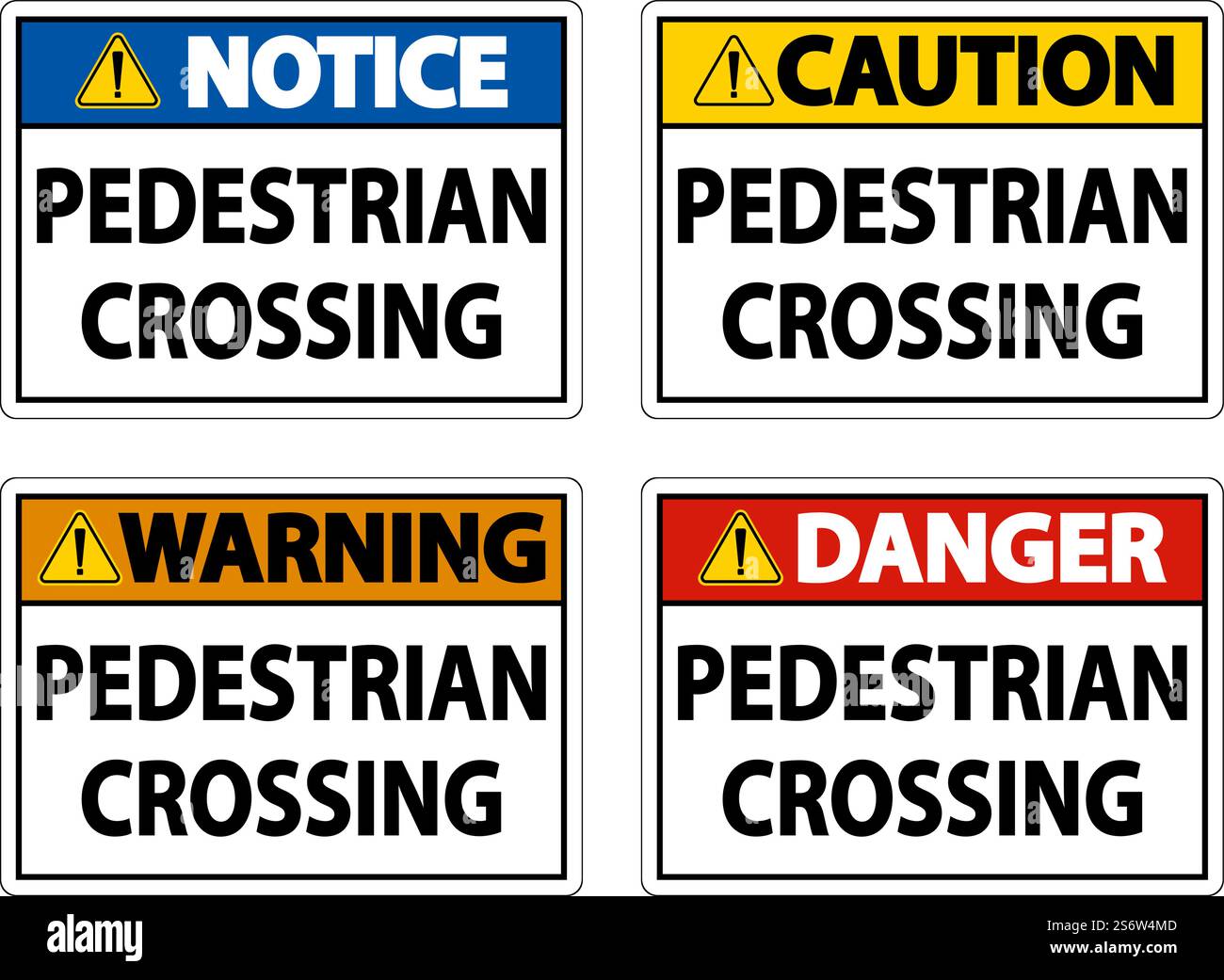 Pedestrian Crossing Sign On White Background Stock Vector Image & Art ...