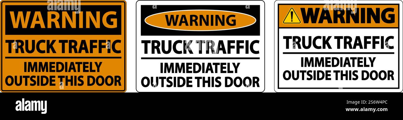 Warning Immediately Outside This Door Sign On White Background Stock ...