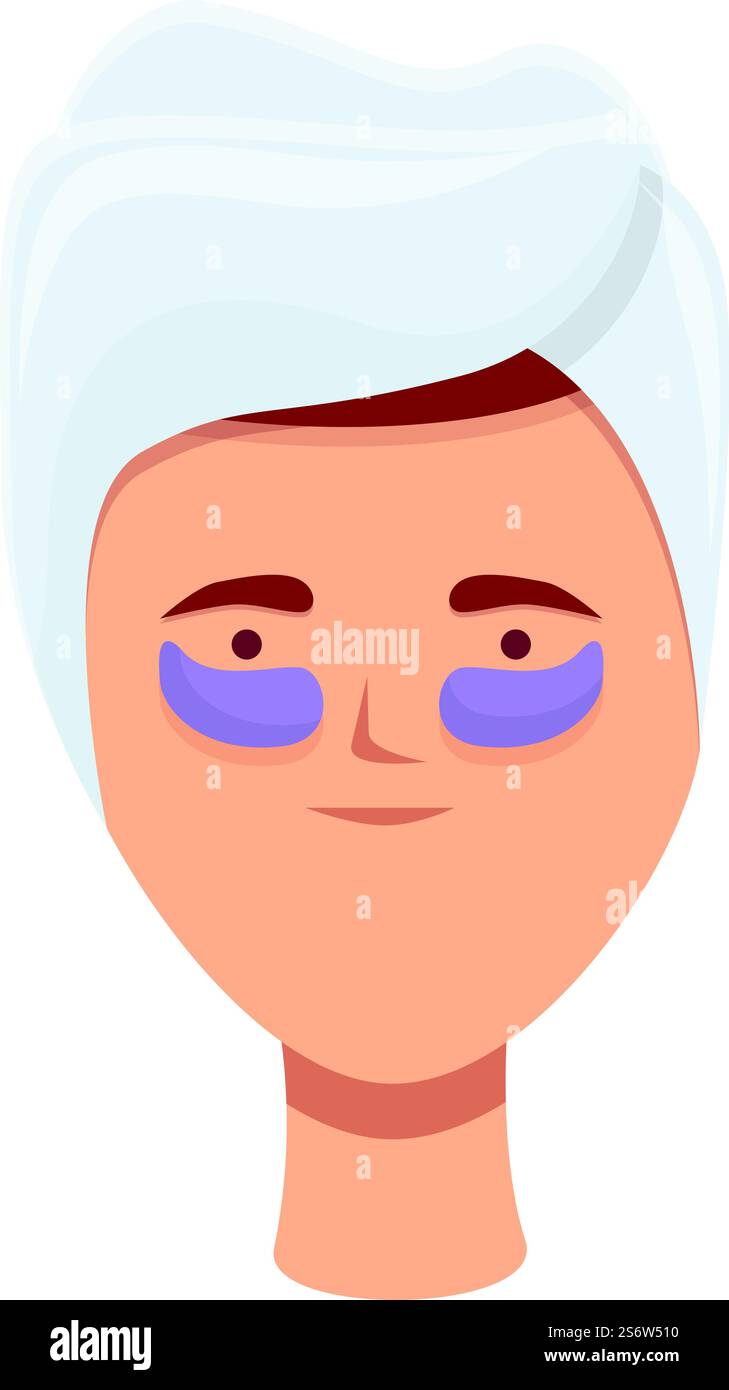 After bath eye patch icon cartoon vector. Face gel. Under beauty. After ...